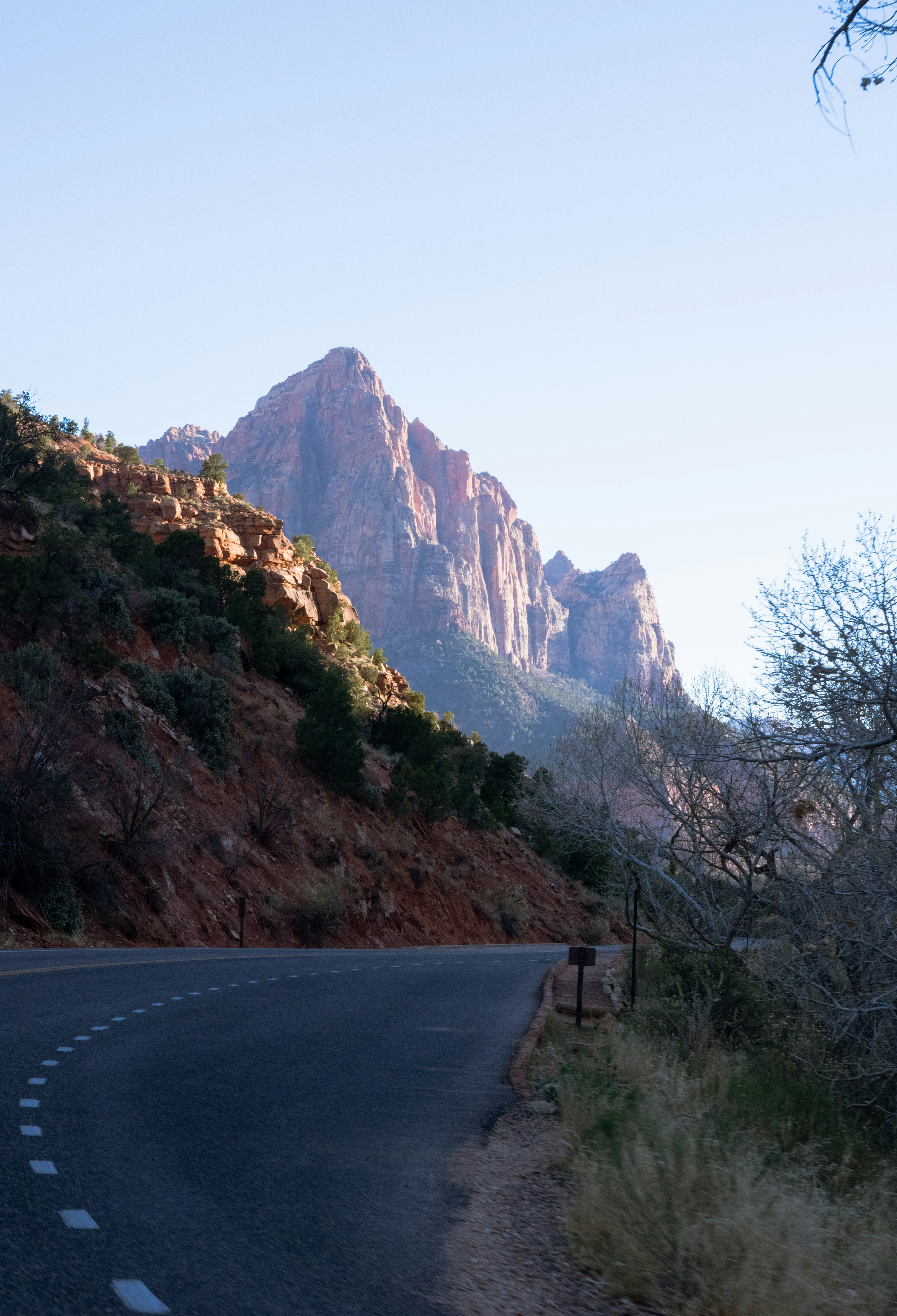 Stormy Summit Road toward a Granite Crest