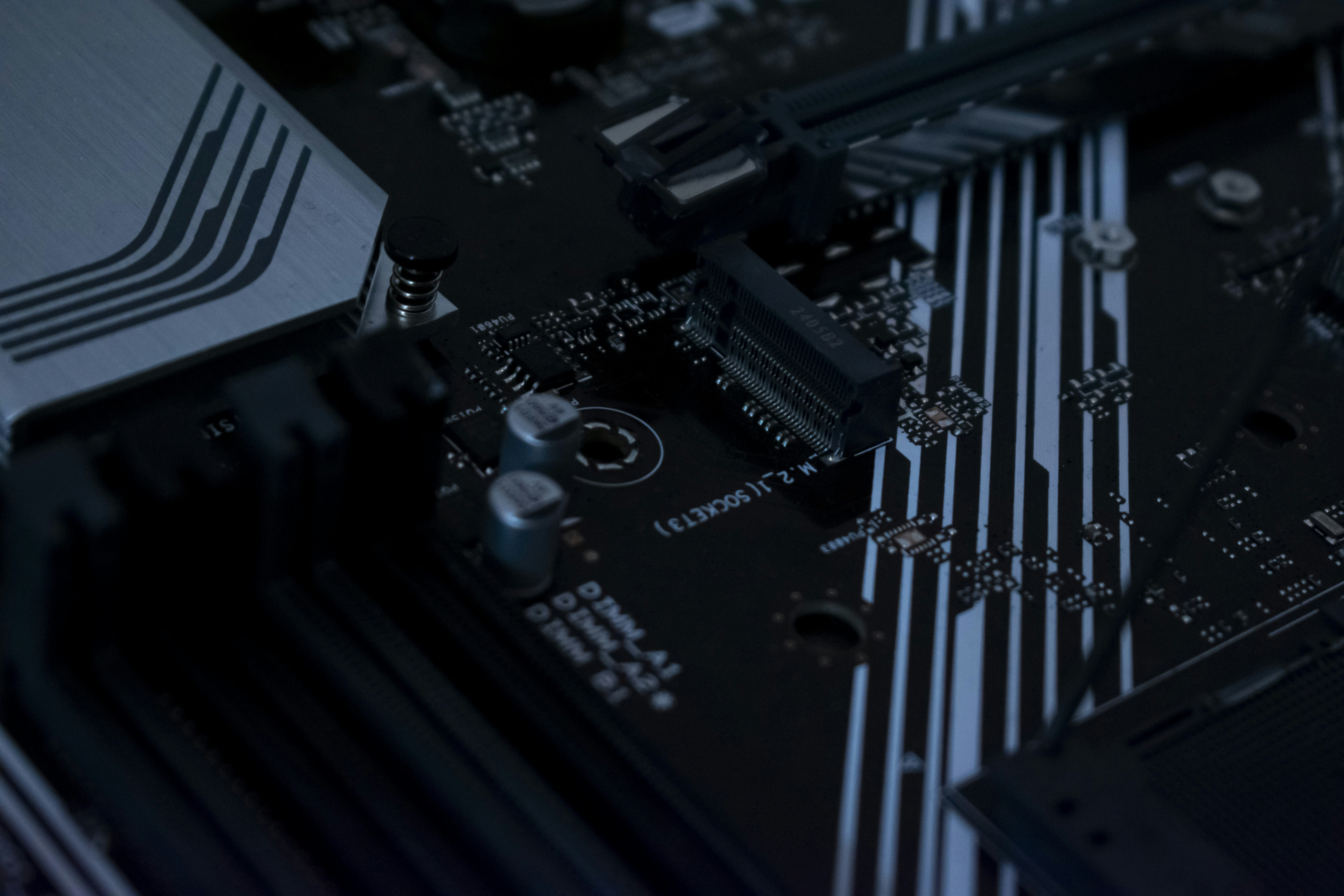 A close-up shot of a computer motherboard. photo – Free Technology ...