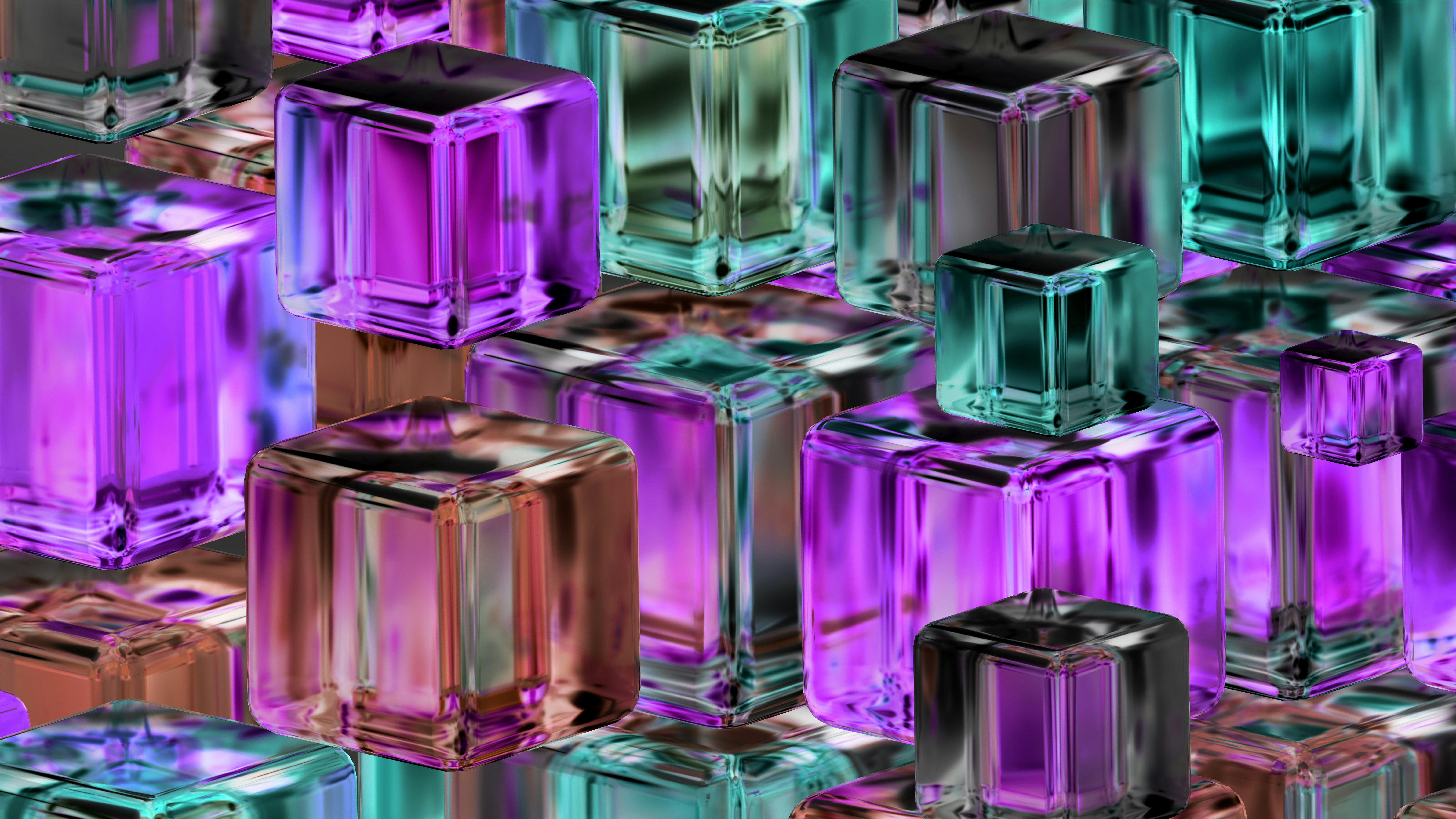 Colorful glass cubes are stacked together. photo – Free Abstract Image ...