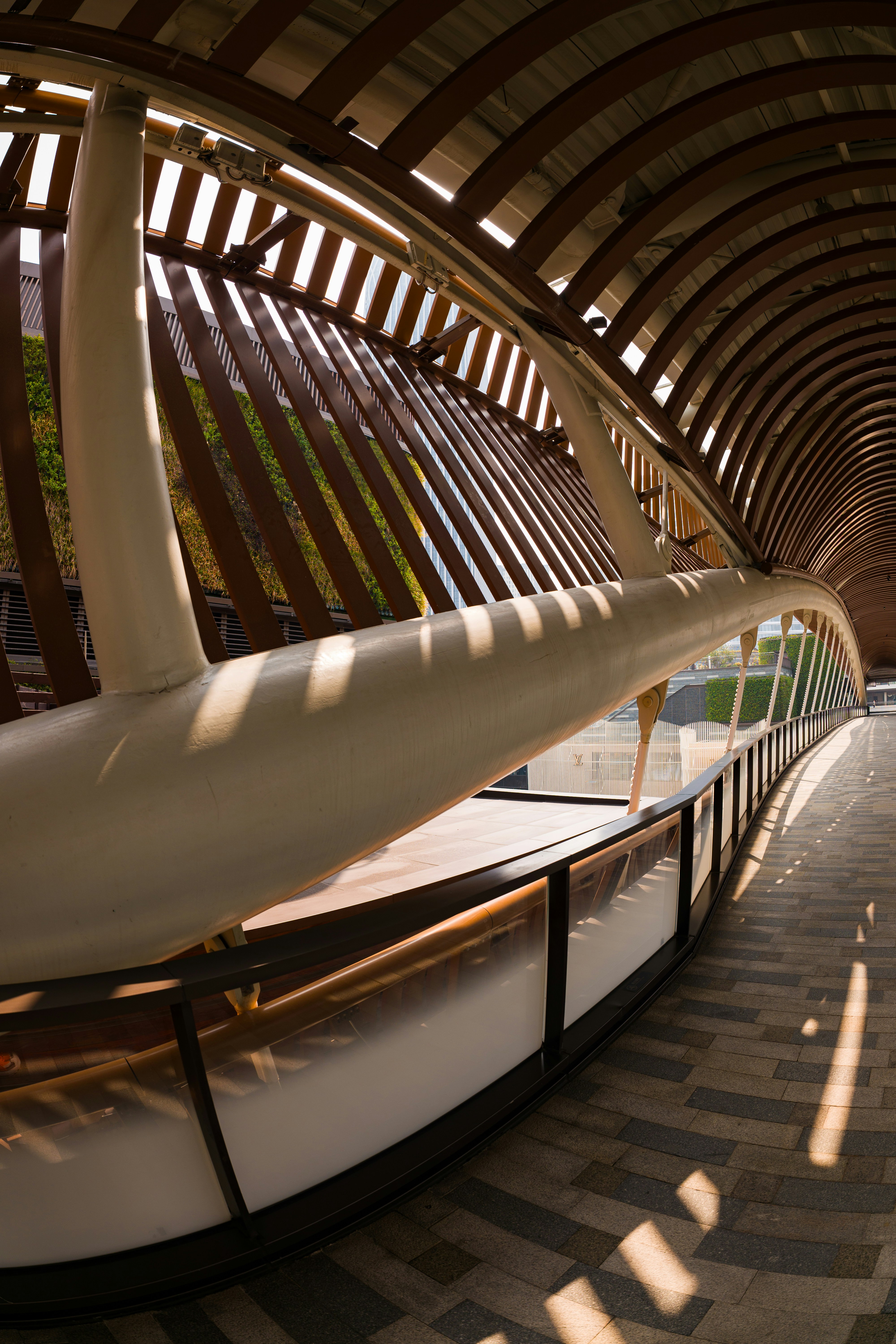 Modern architecture of a curved pedestrian bridge. photo – Free Texture ...