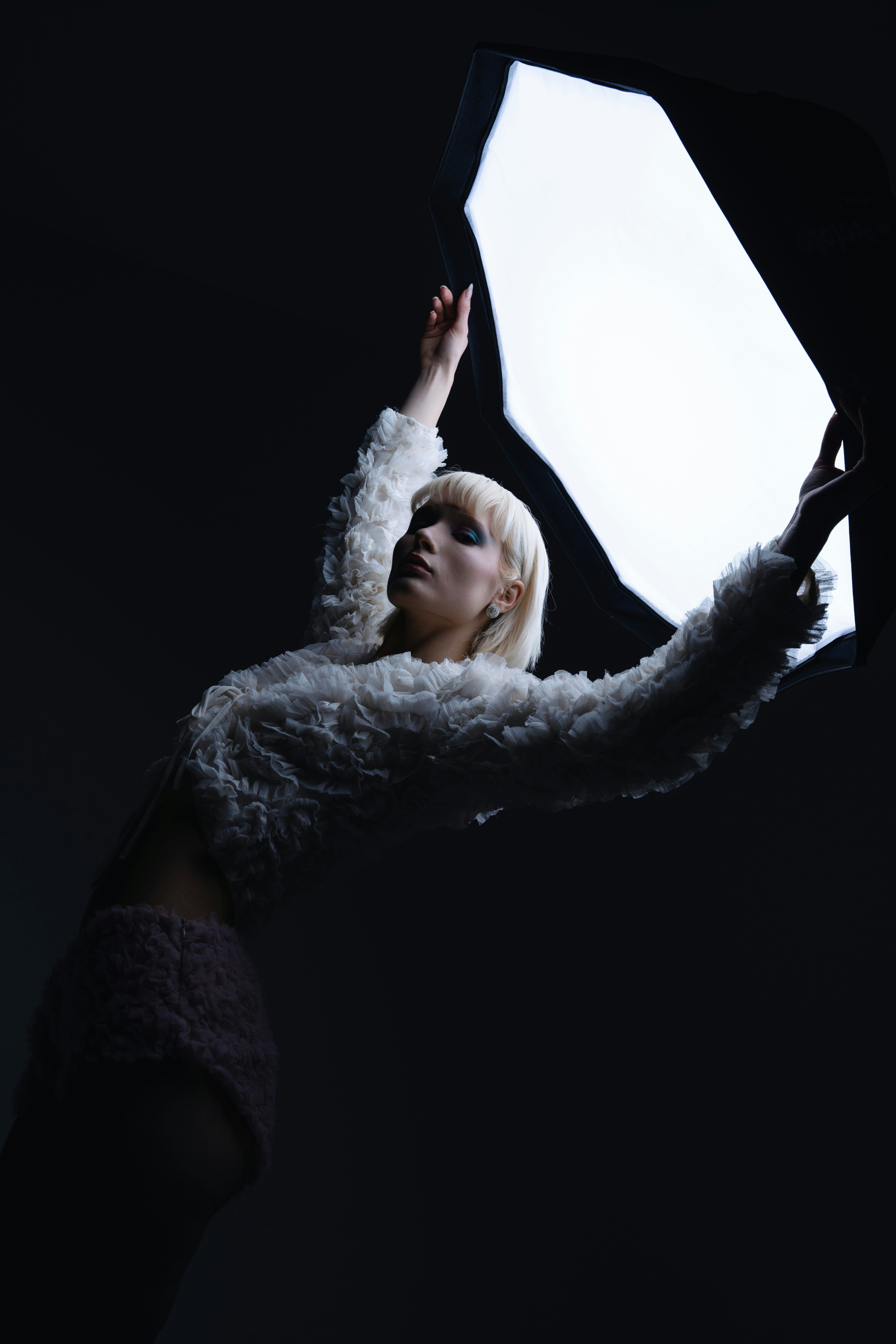 Model poses dramatically in a dimly lit studio. photo – Free Fashion ...