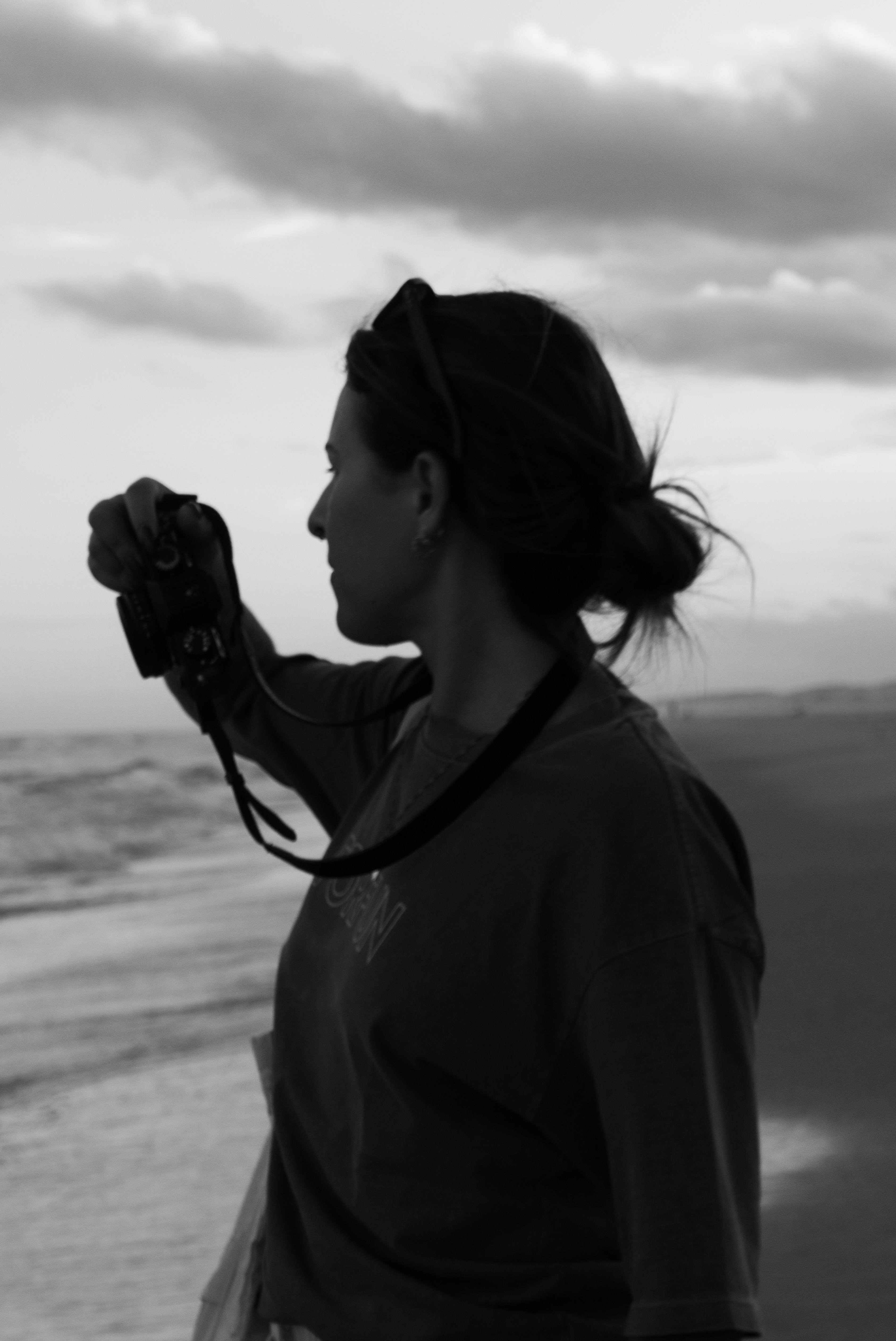 Silhouette of a Photographer at Dusk