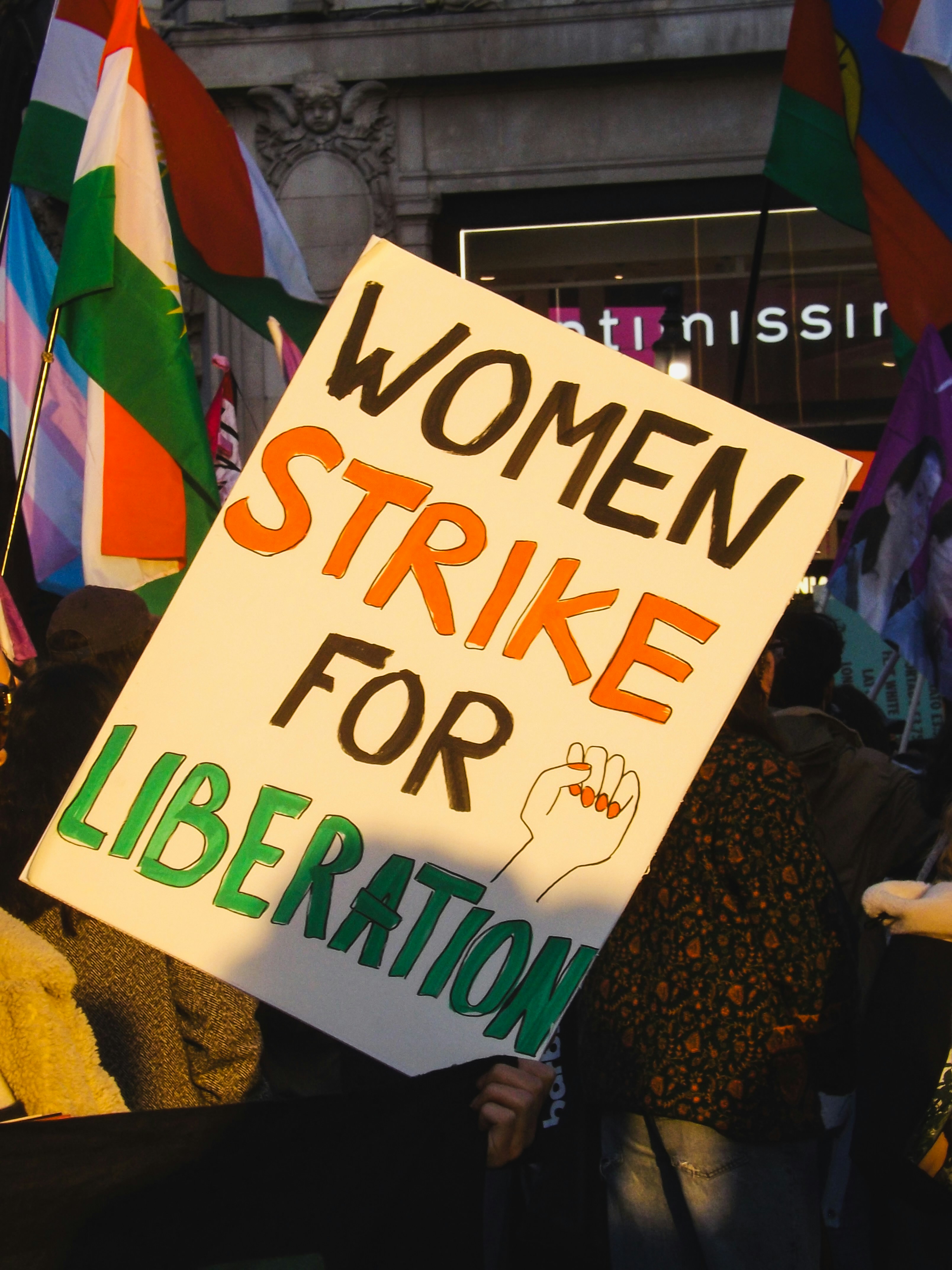 Protest sign says "women strike for liberation." photo – Free Woman ...