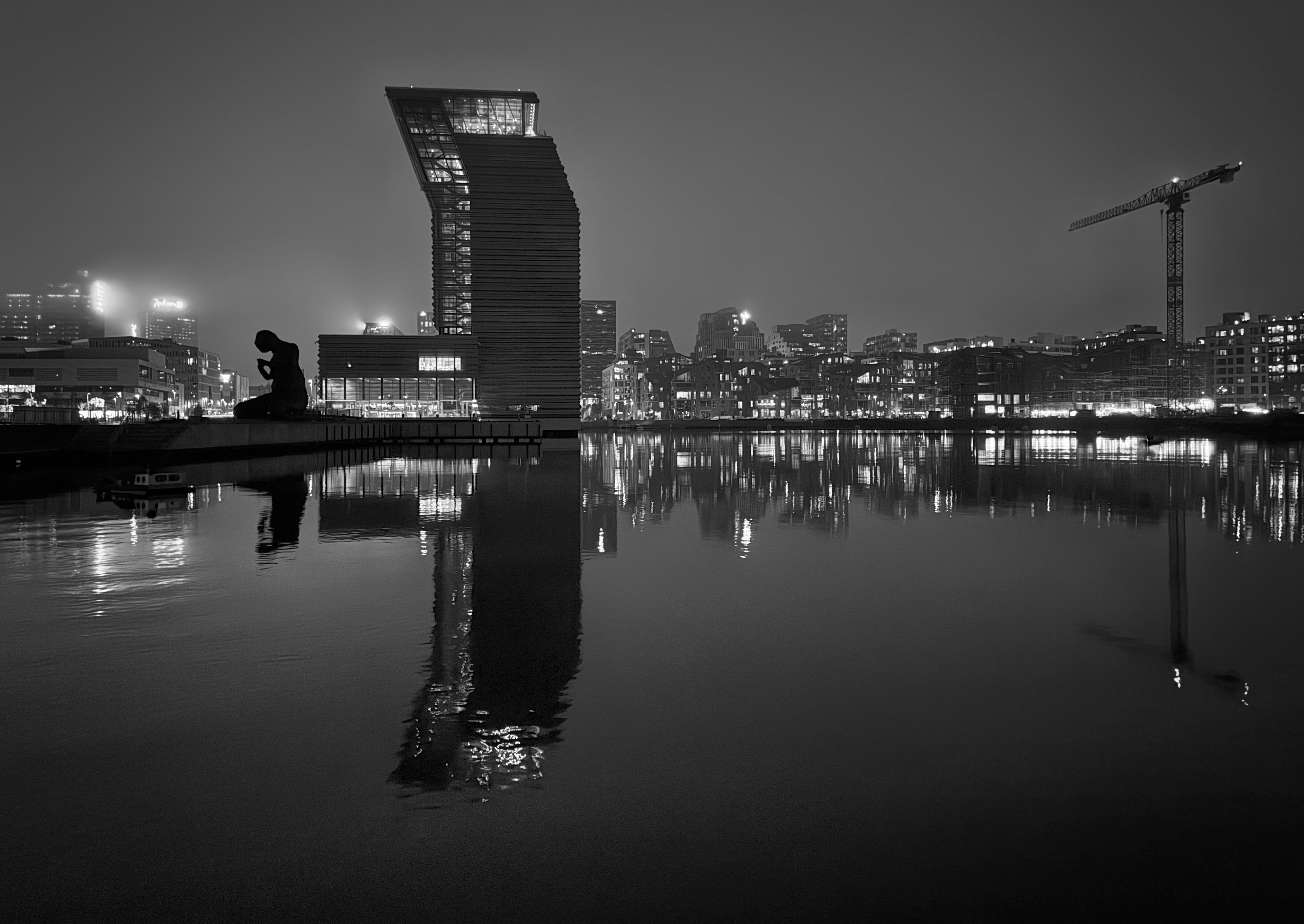 Nocturnal Symphony: Reflections of Urban Silhouettes