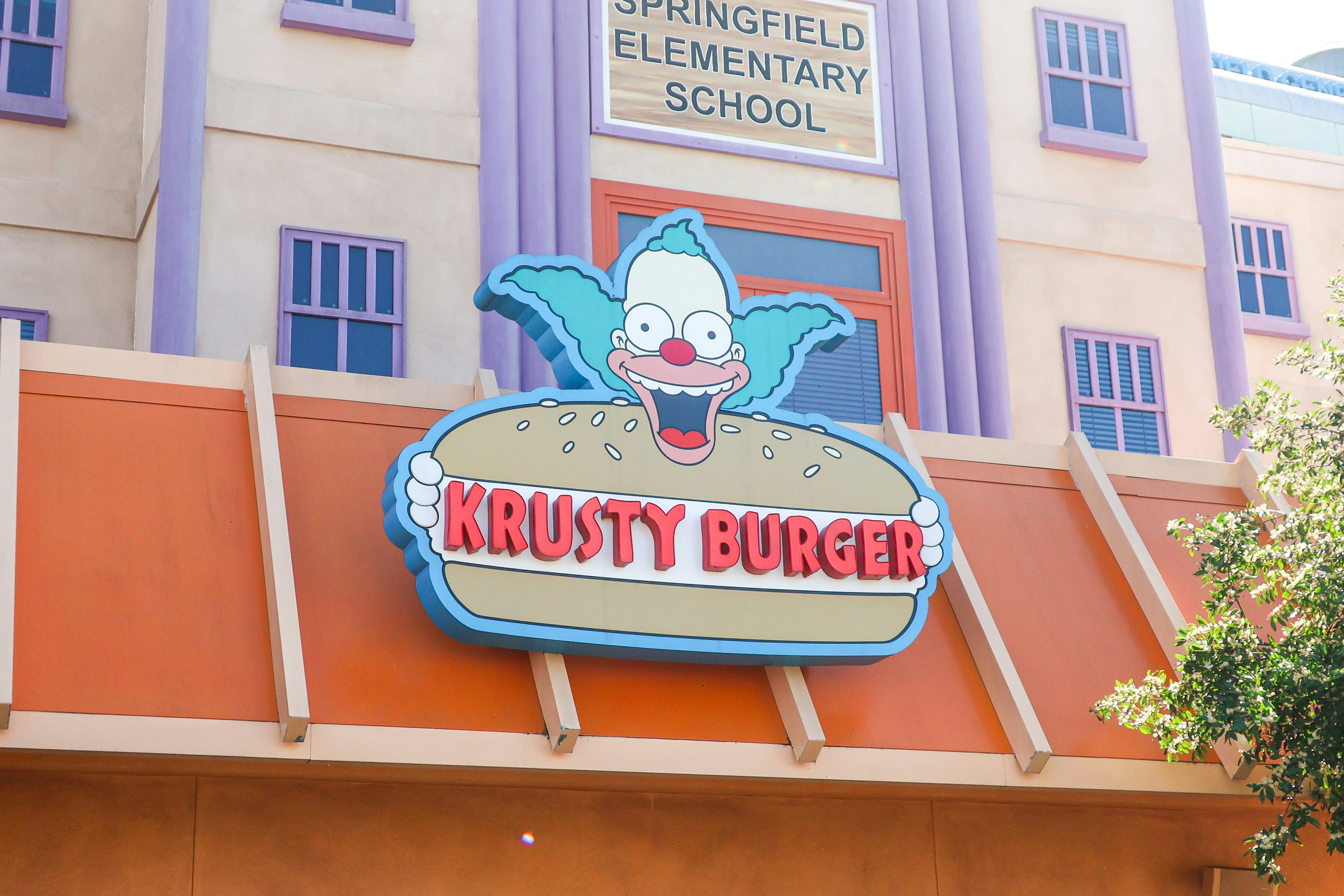 Krusty burger sign in front of springfield elementary. photo – Free ...