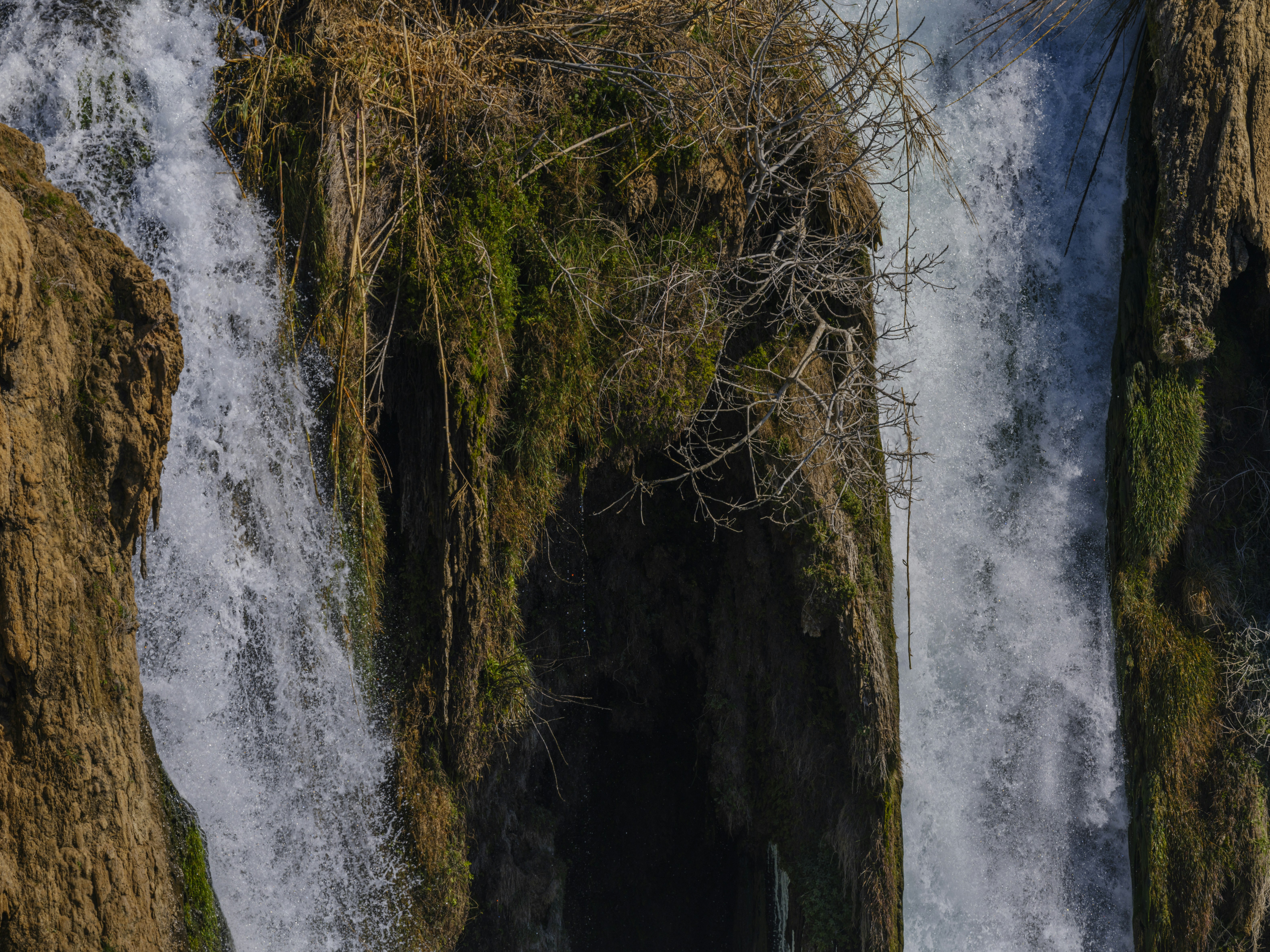 Nature's Symphony: A Twin Cascade's Dance