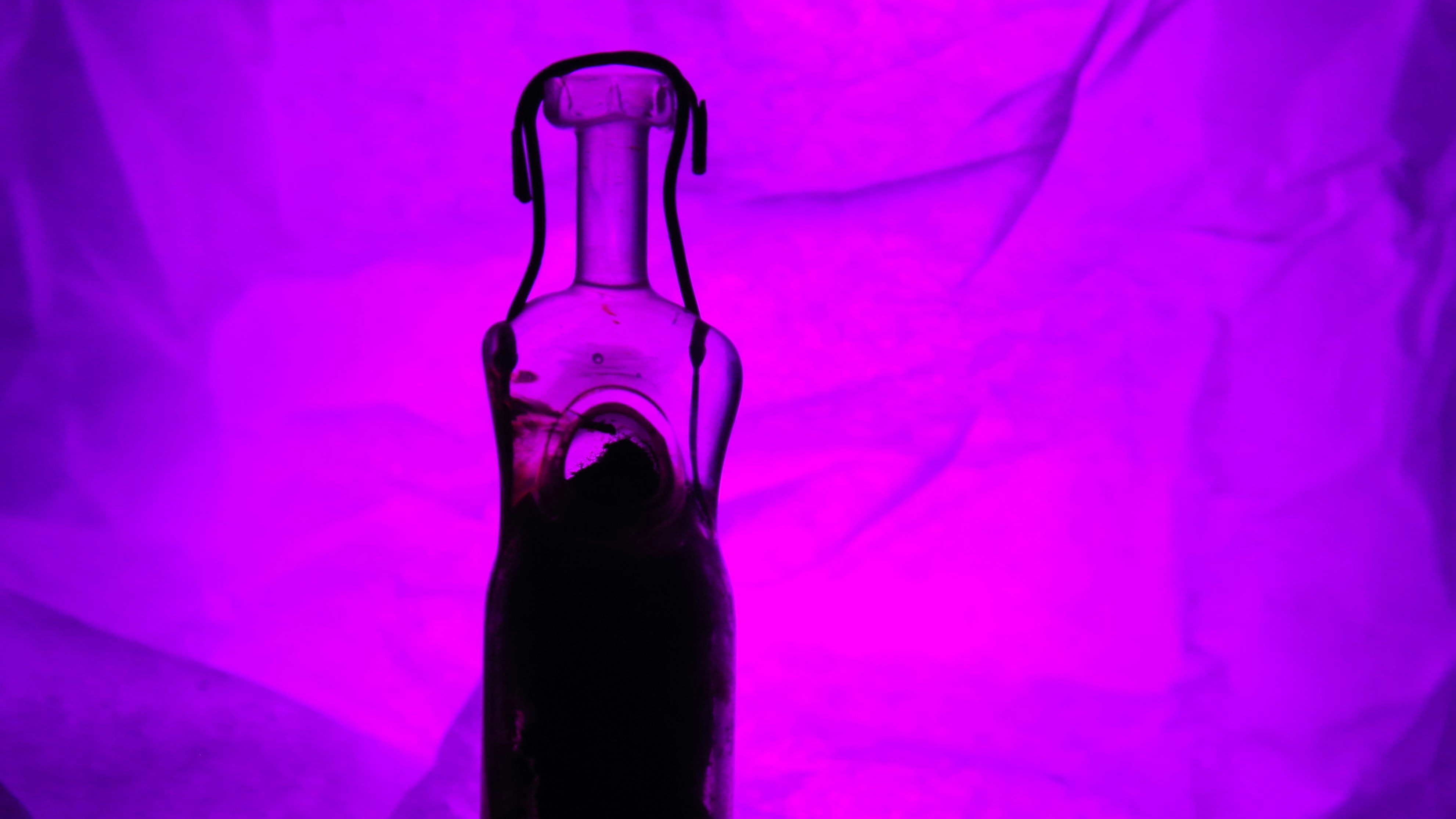Vintage Bottle in Purple Glow