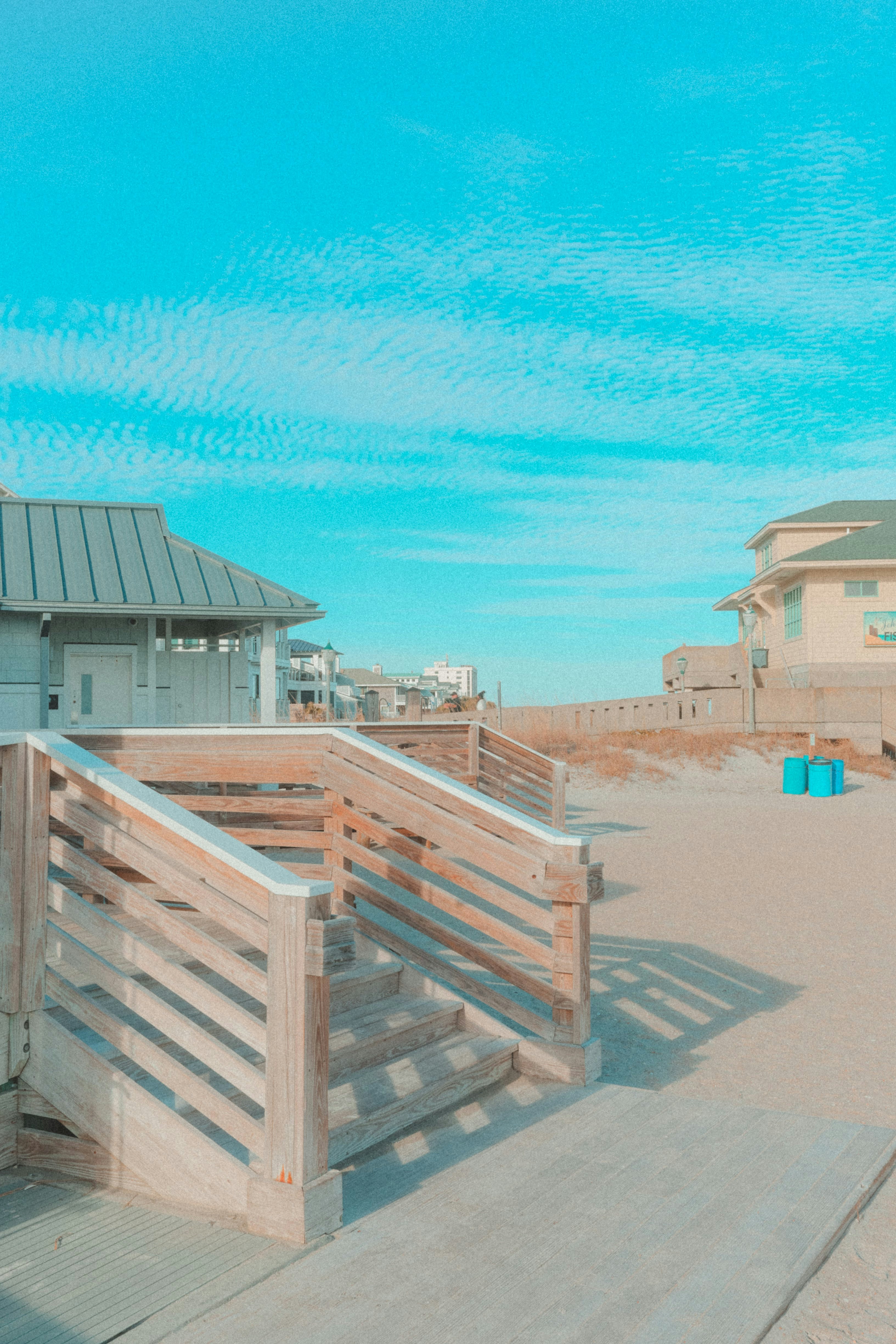 Turquoise Noon on a Coastal Boardwalk