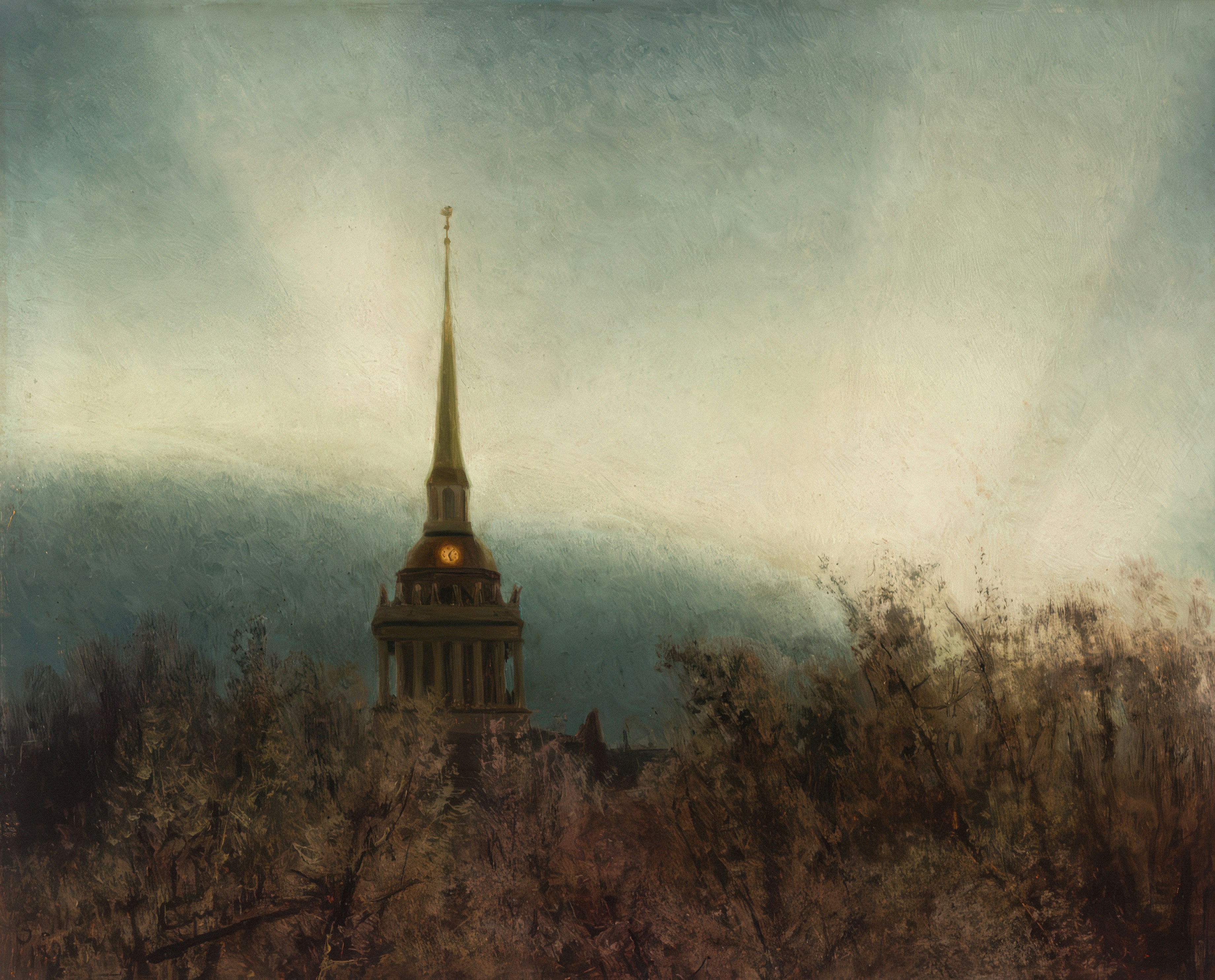The Spire in Velvet Dusk: A Quiet Hilltop Tale