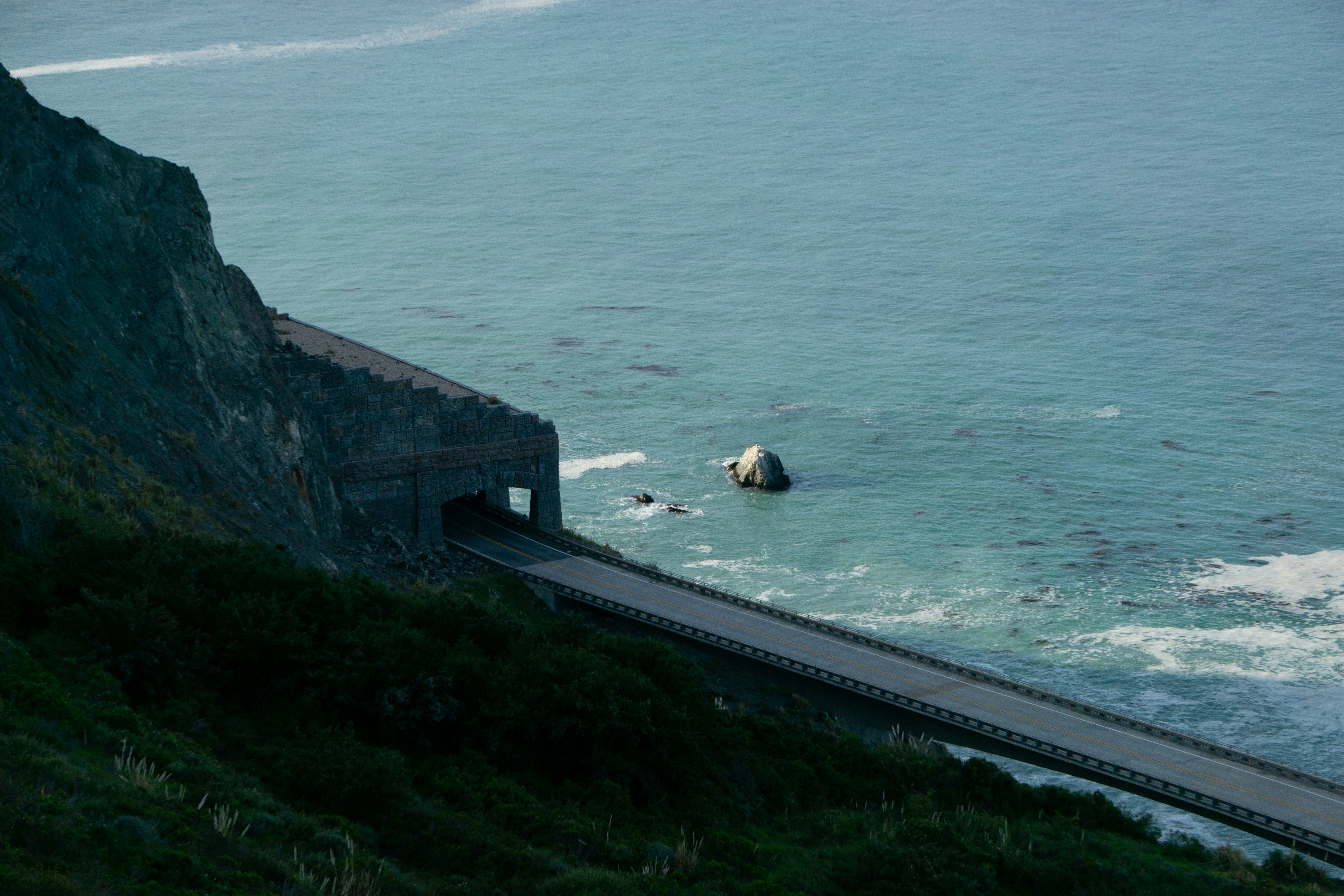 Cliffside Tunnel Framing the Sea: A Quiet Coastal Route