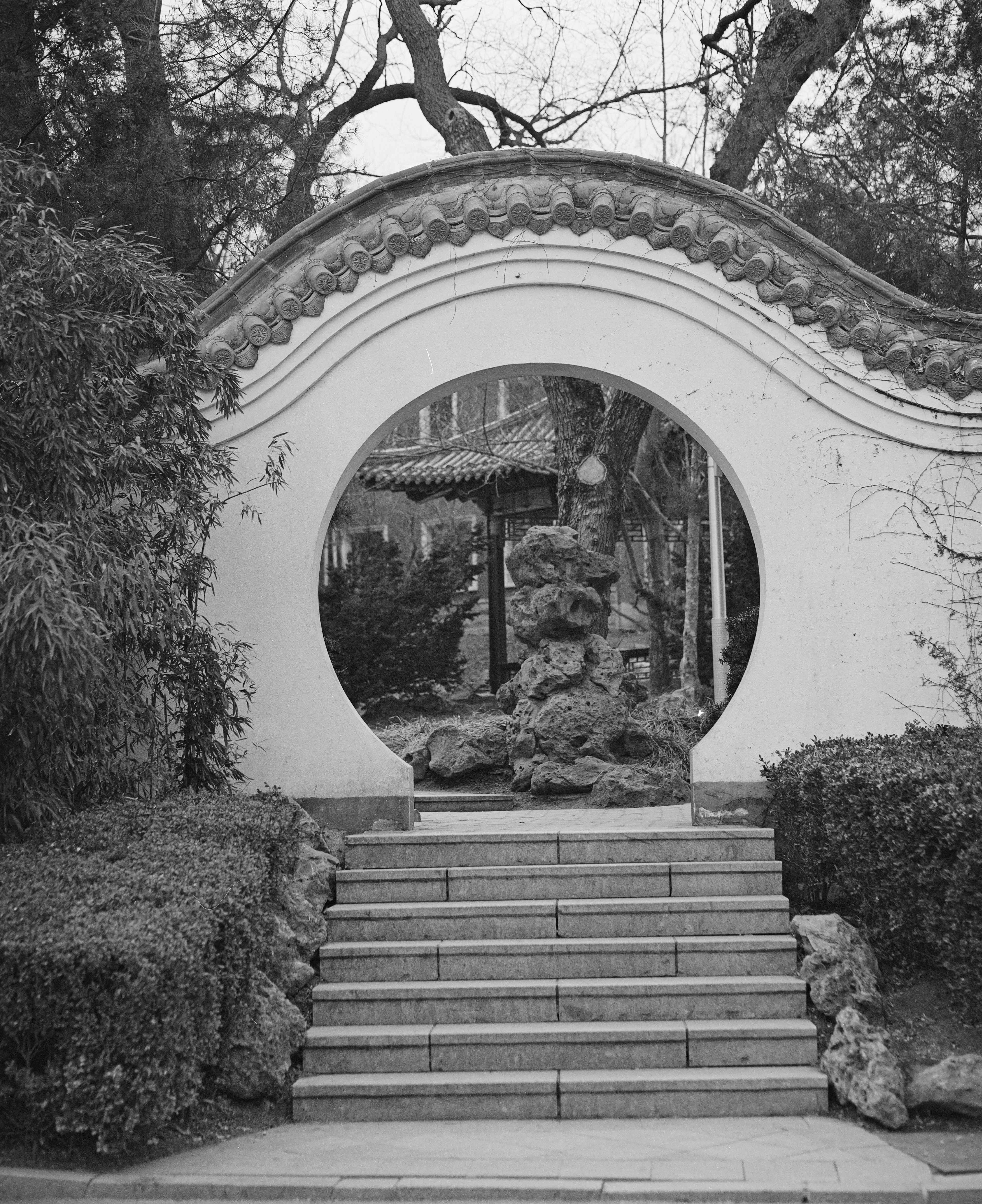 A round archway with stone steps in a garden. photo – Free House Image ...