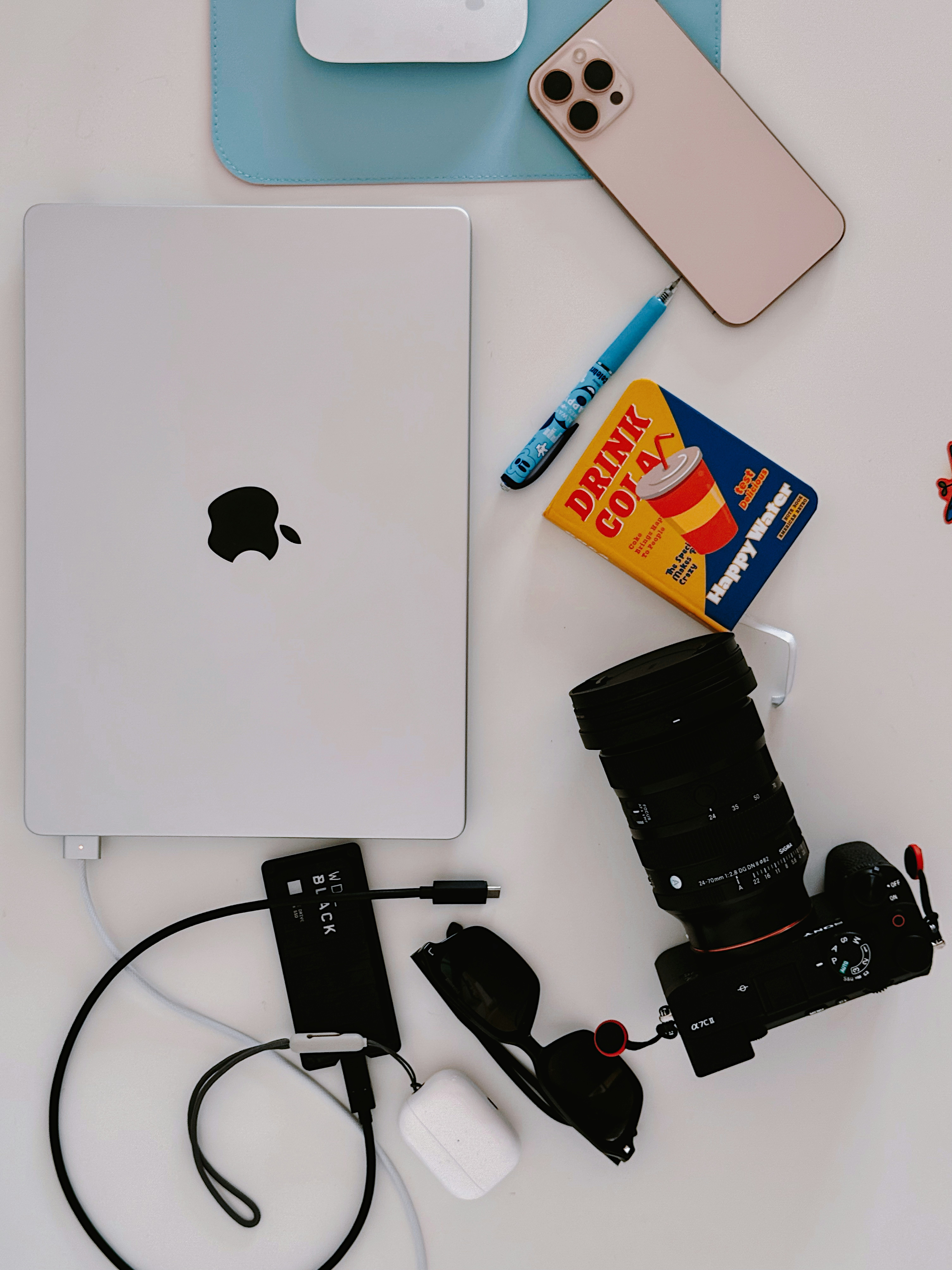 A setup with gadgets and photography equipment. photo – Free Office ...
