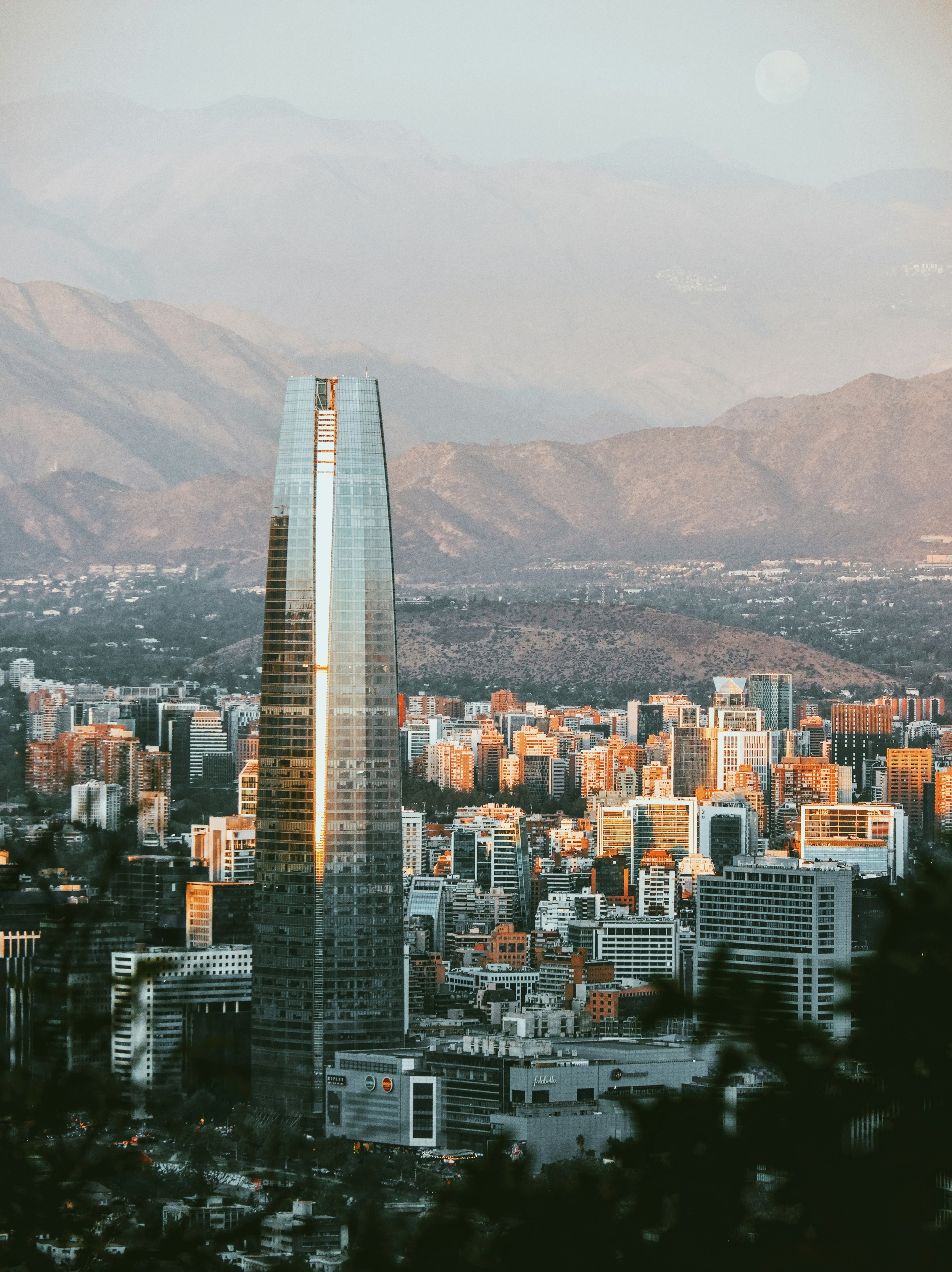 Glass Needle Over Santiago: Gran Torre Santiago at Dusk