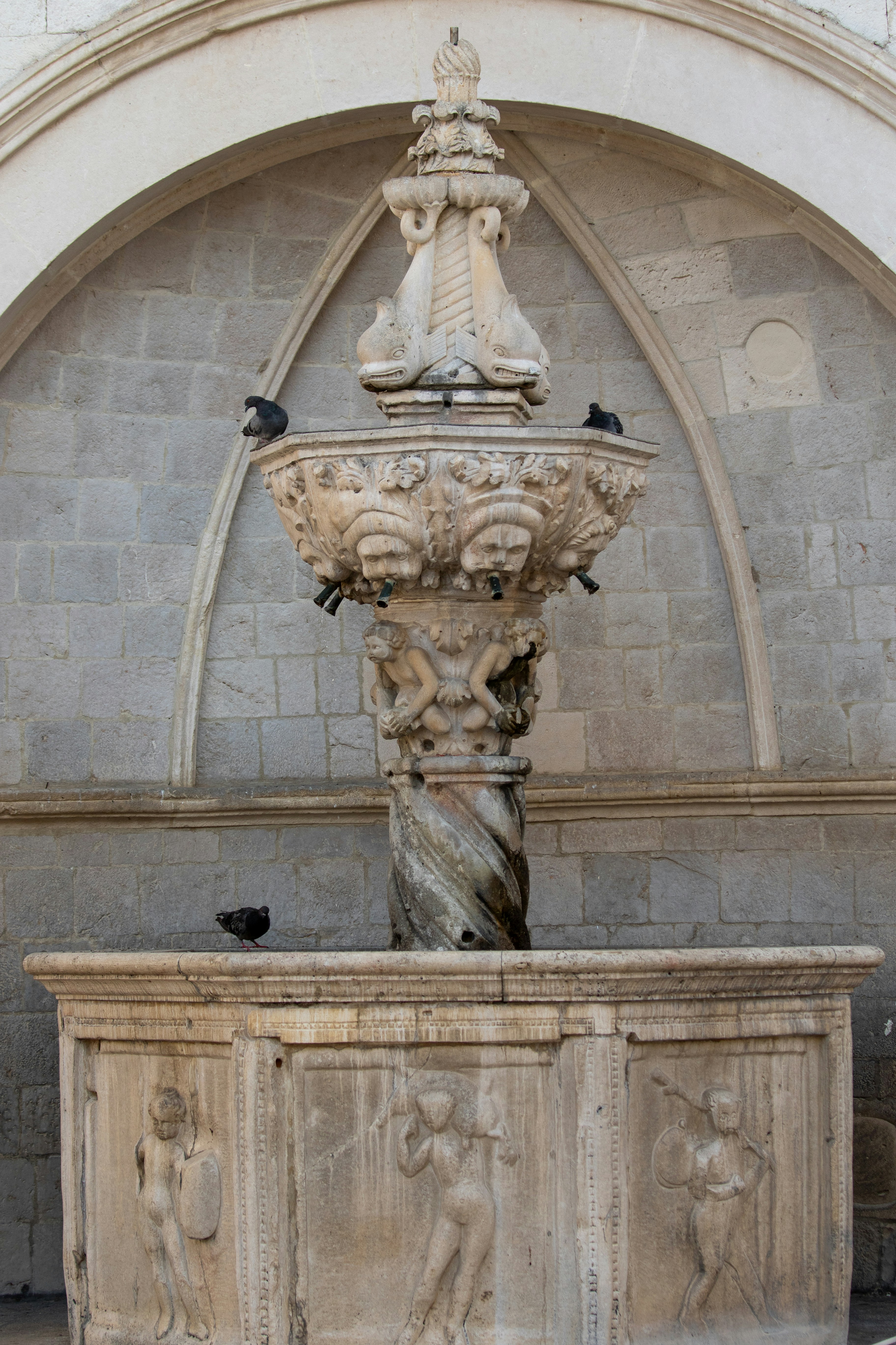 Fountain in the remarkable Sponza Palace in Dubrovnik's Old Town