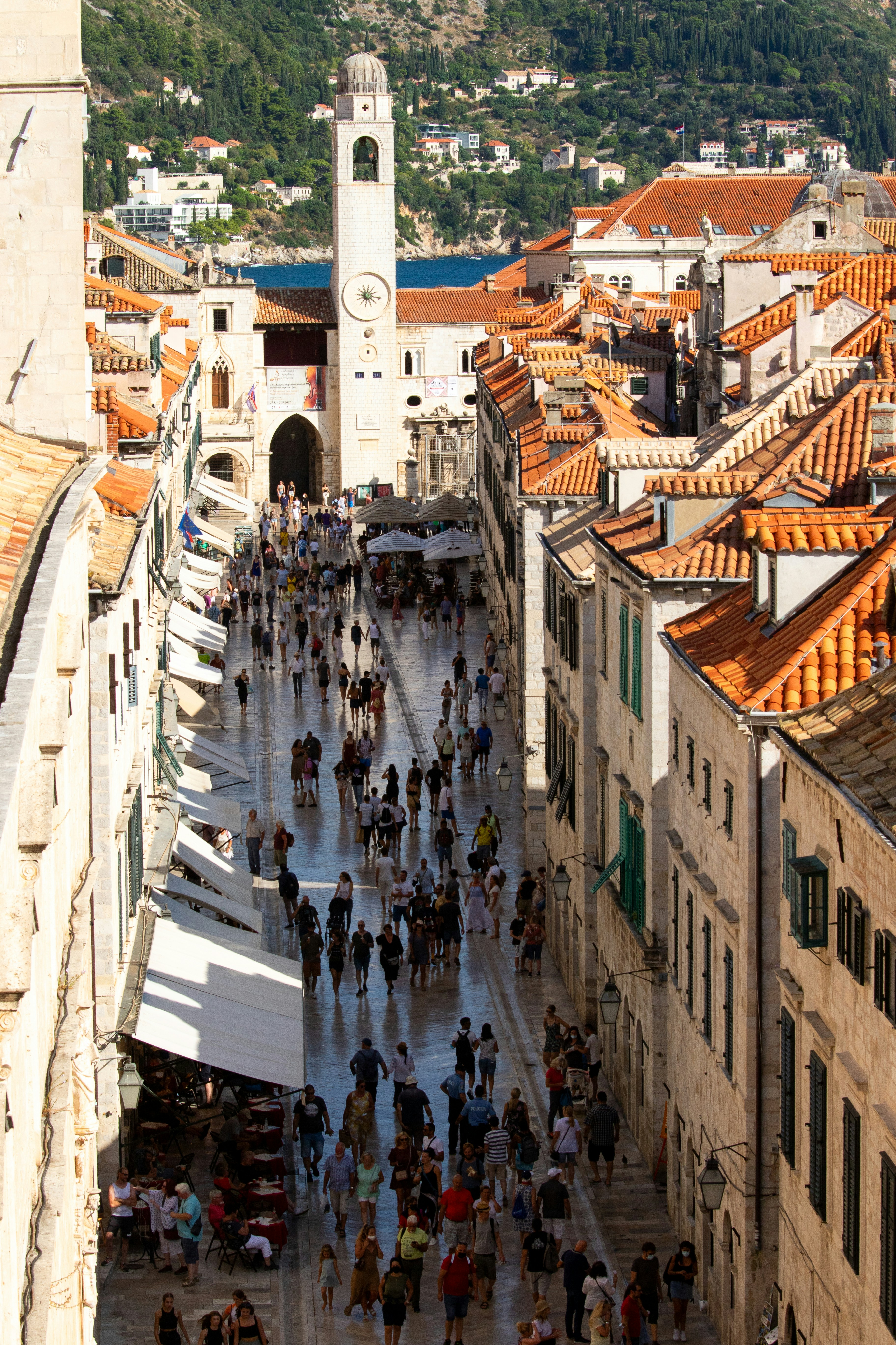 Terracotta Corridor: Crowds at Dubrovnik's Clock Tower Gate