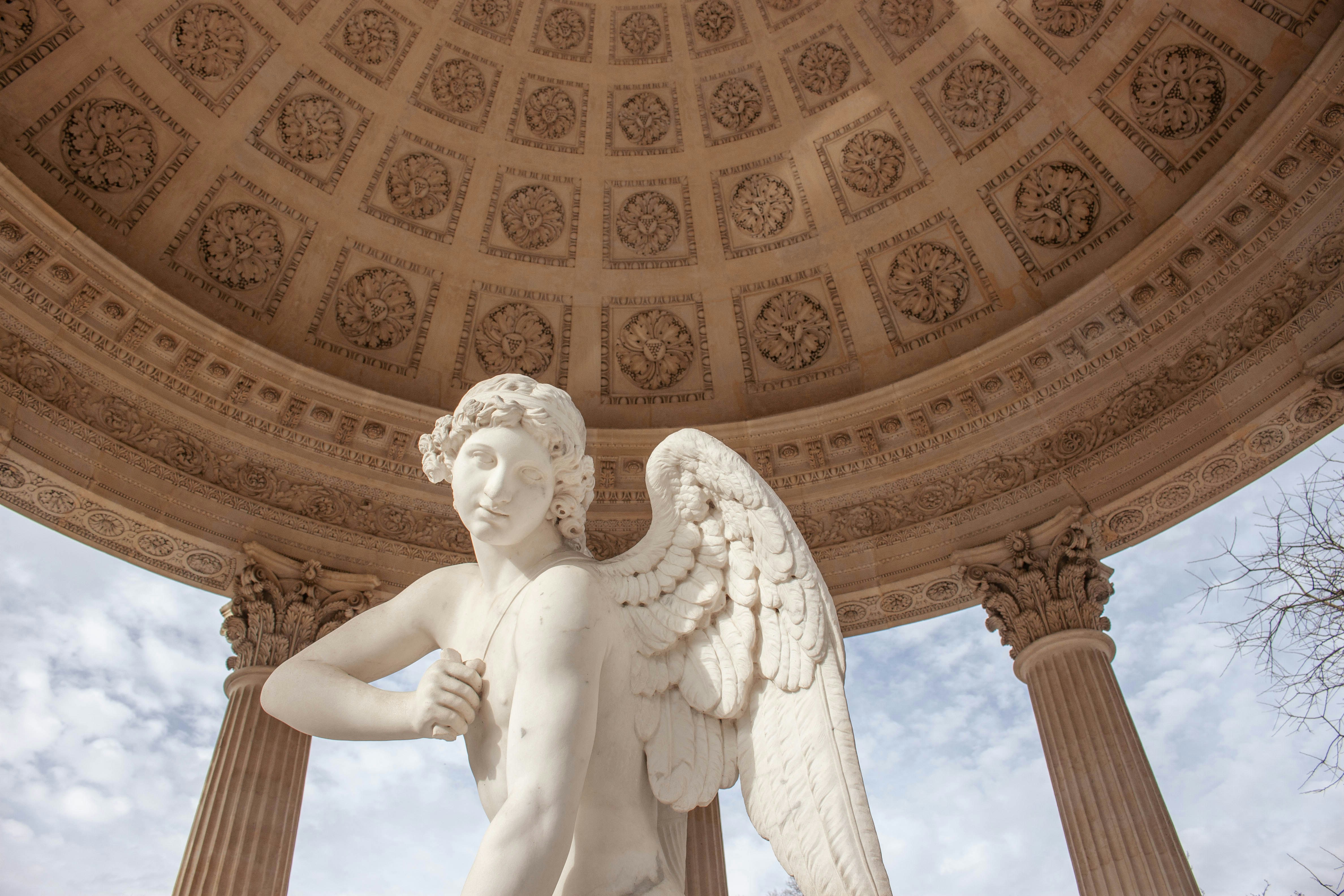 Winged Guardian Under Marble Vault