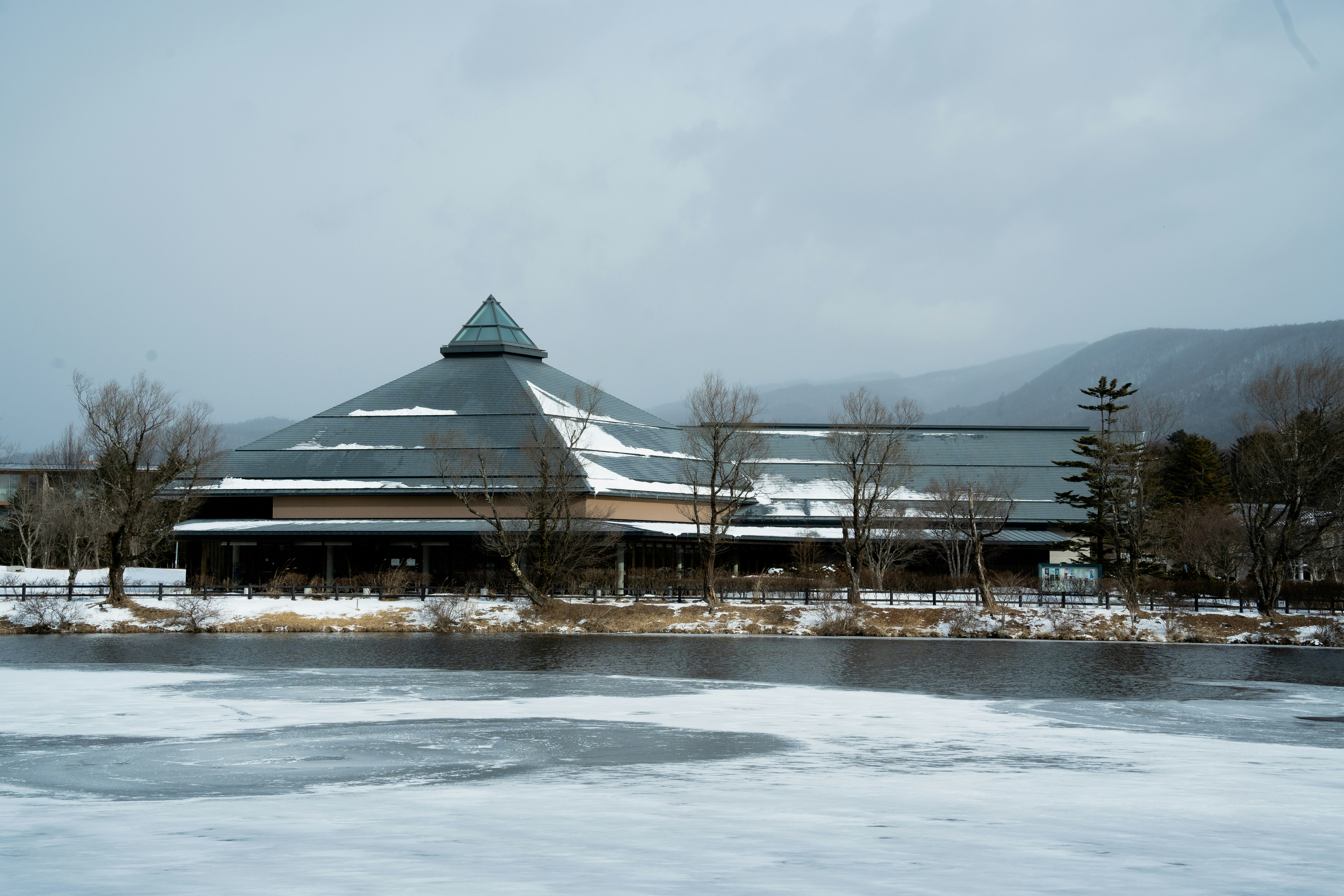 Winter Serenity at the Geometric Pavilion