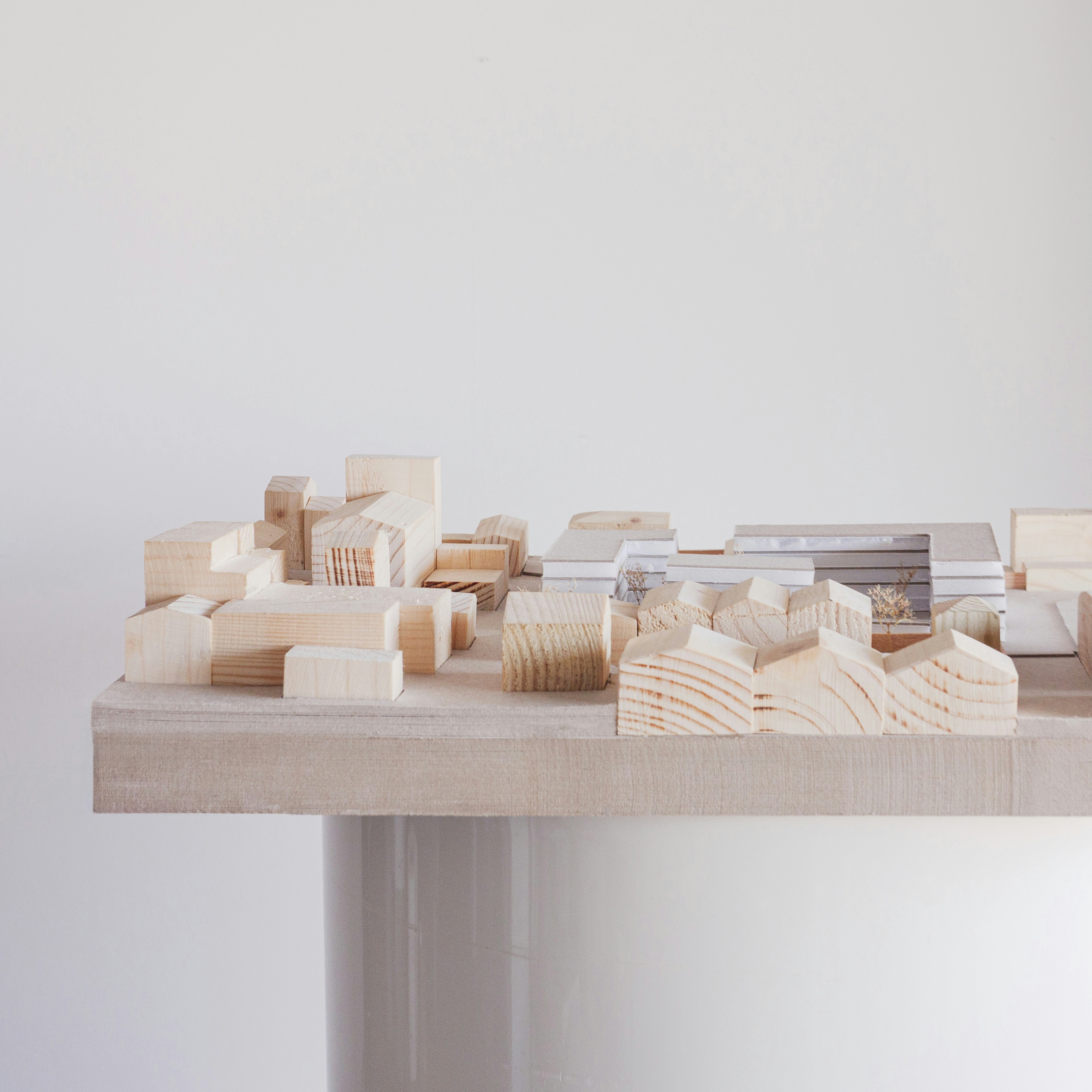 Architectural model displays buildings made of wood. photo – Free Food ...