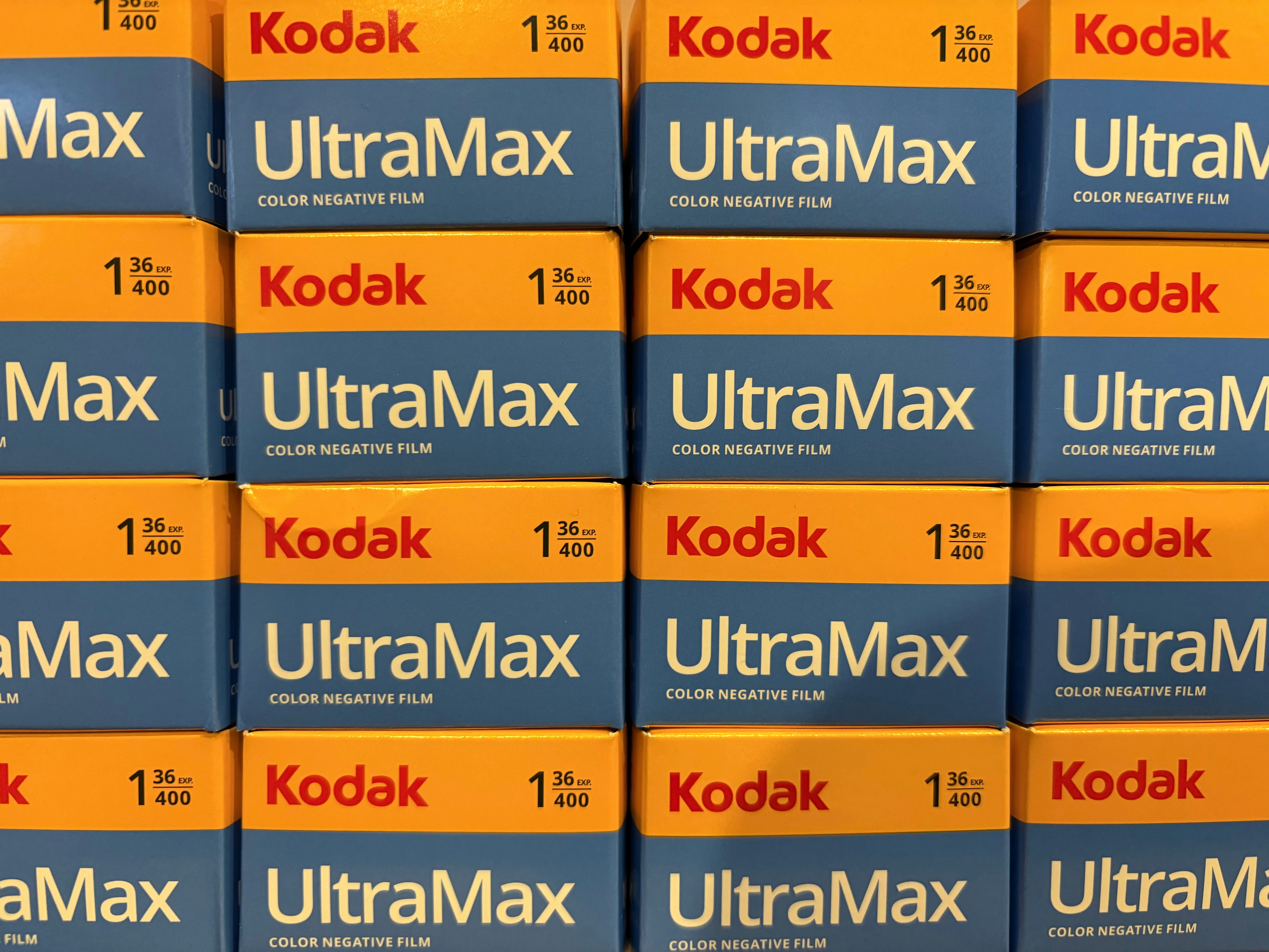 Kodak ultramax film boxes are stacked closely together. photo – Free ...