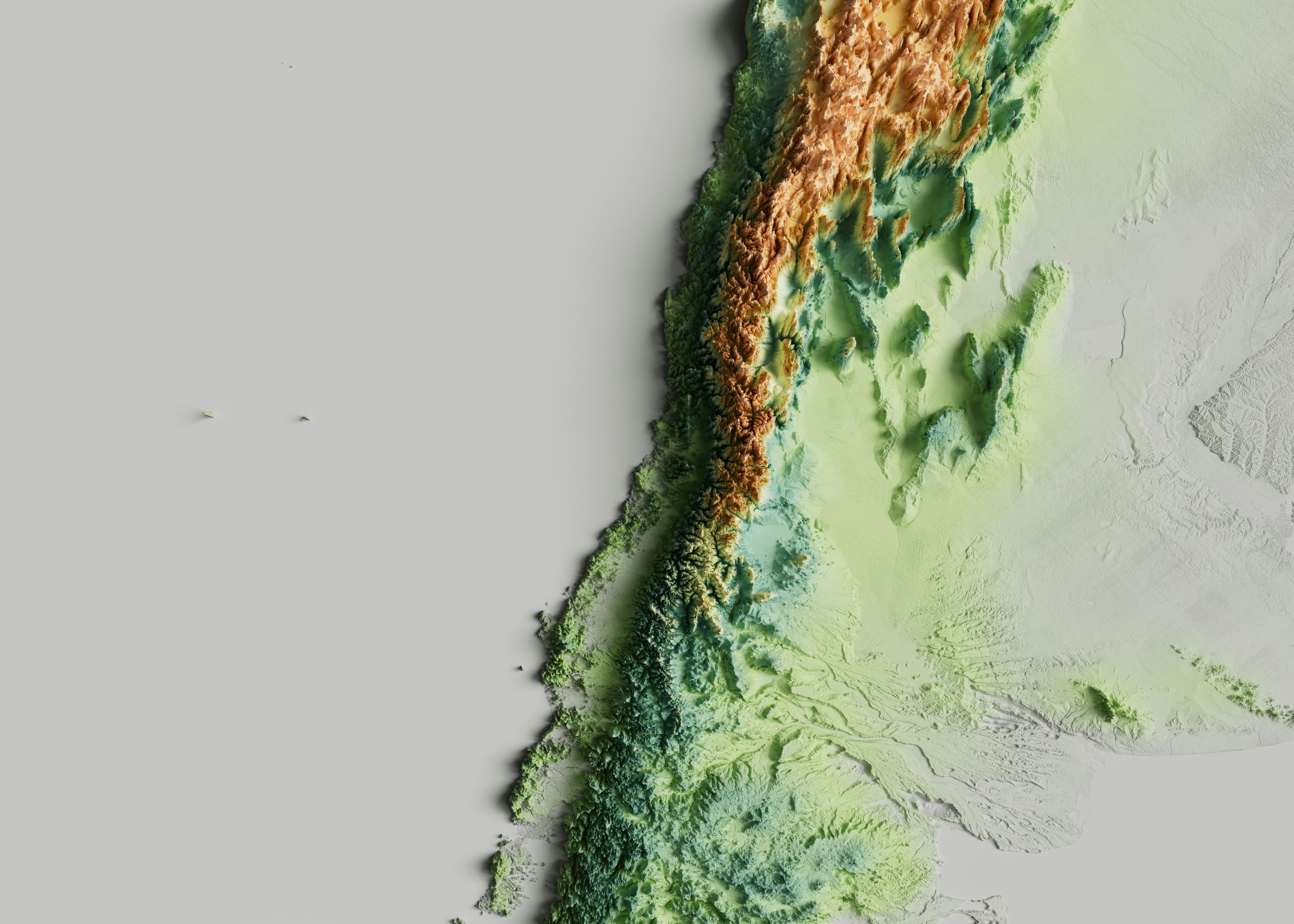 Topographic map of the andes mountains and coastline. photo – Free ...