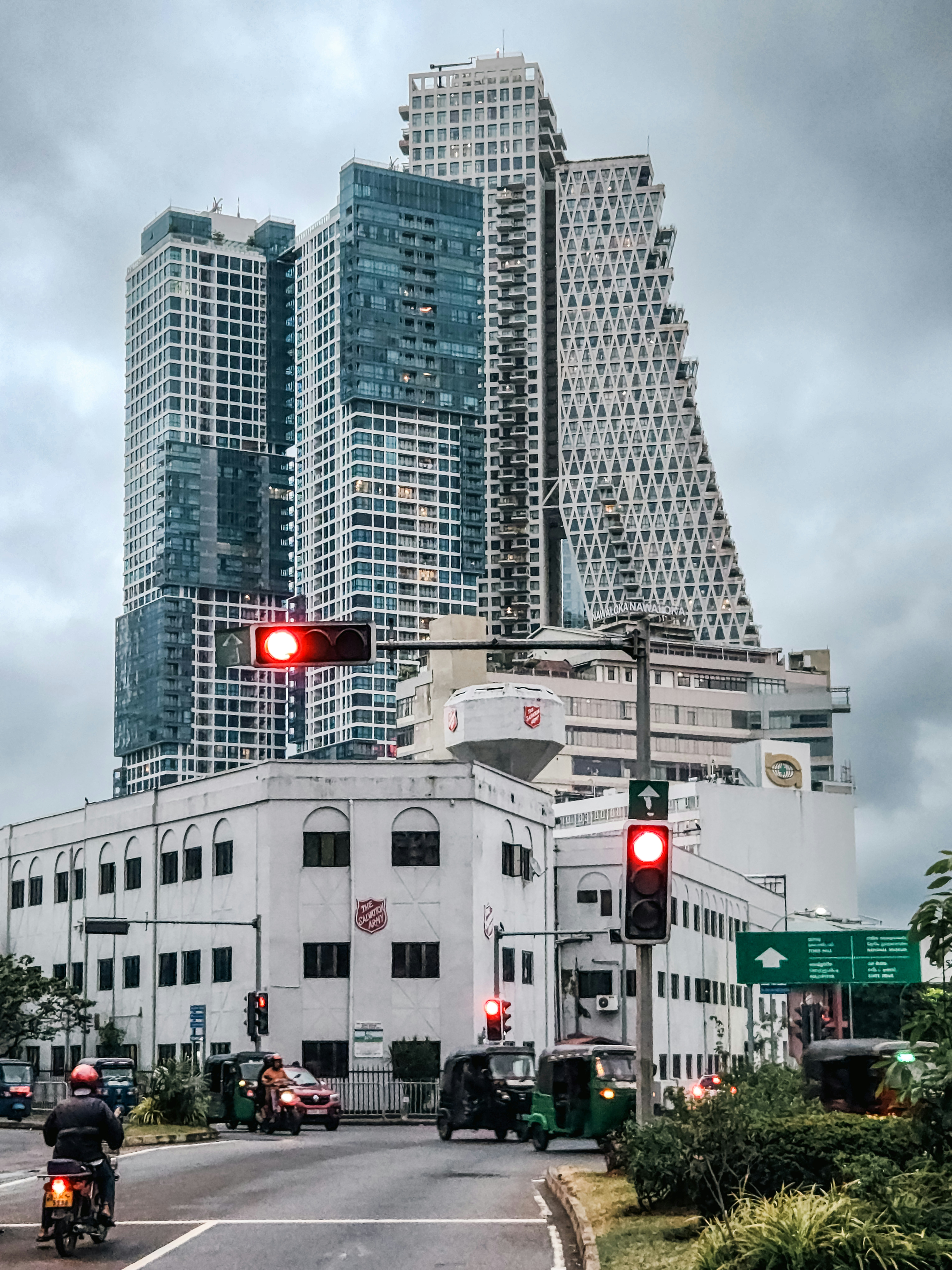 Urban Skyline Rising: A City Block of Concrete Peaks