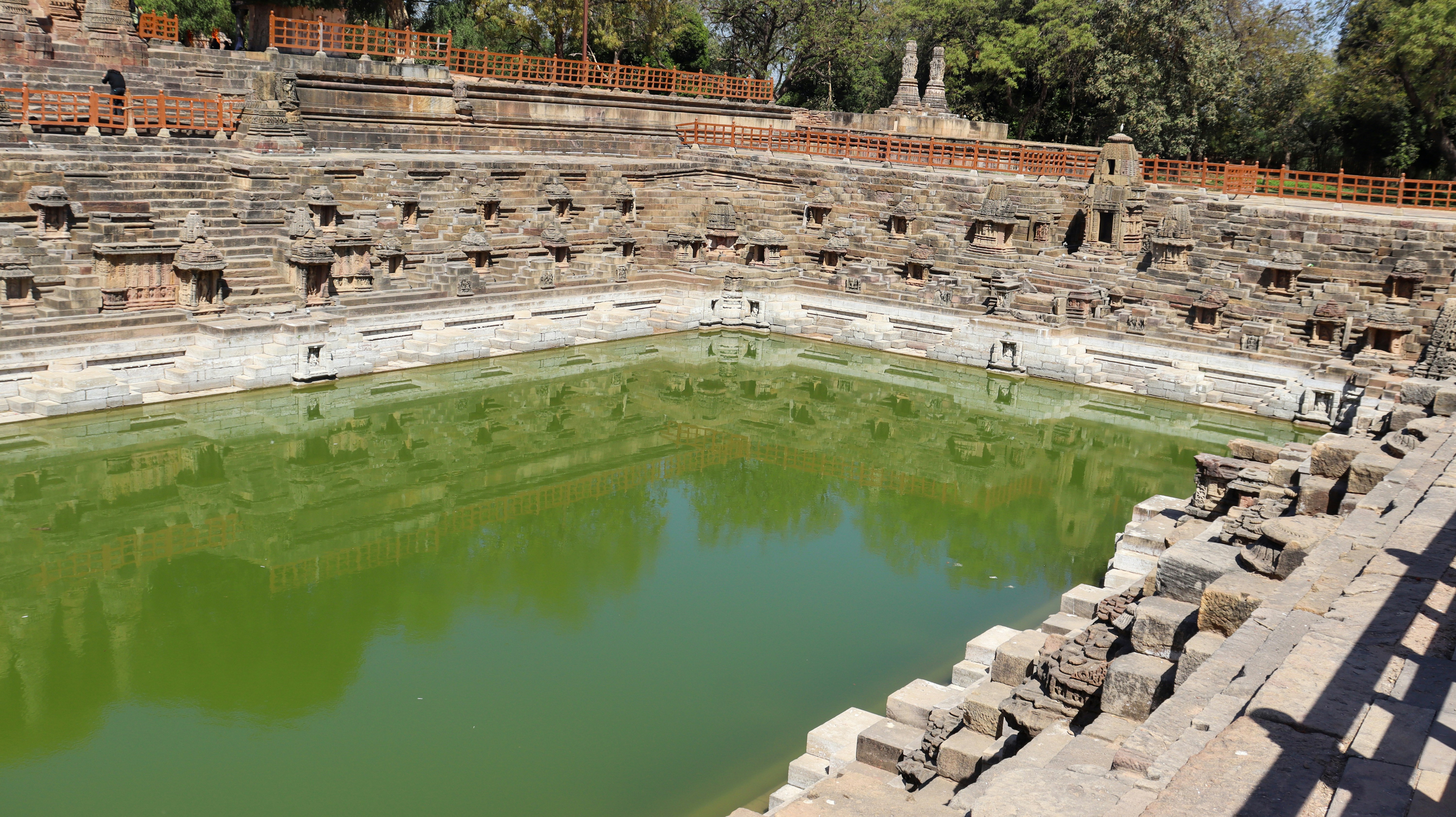 Ancient Amphitheater Reflected in Quiet Green Waters