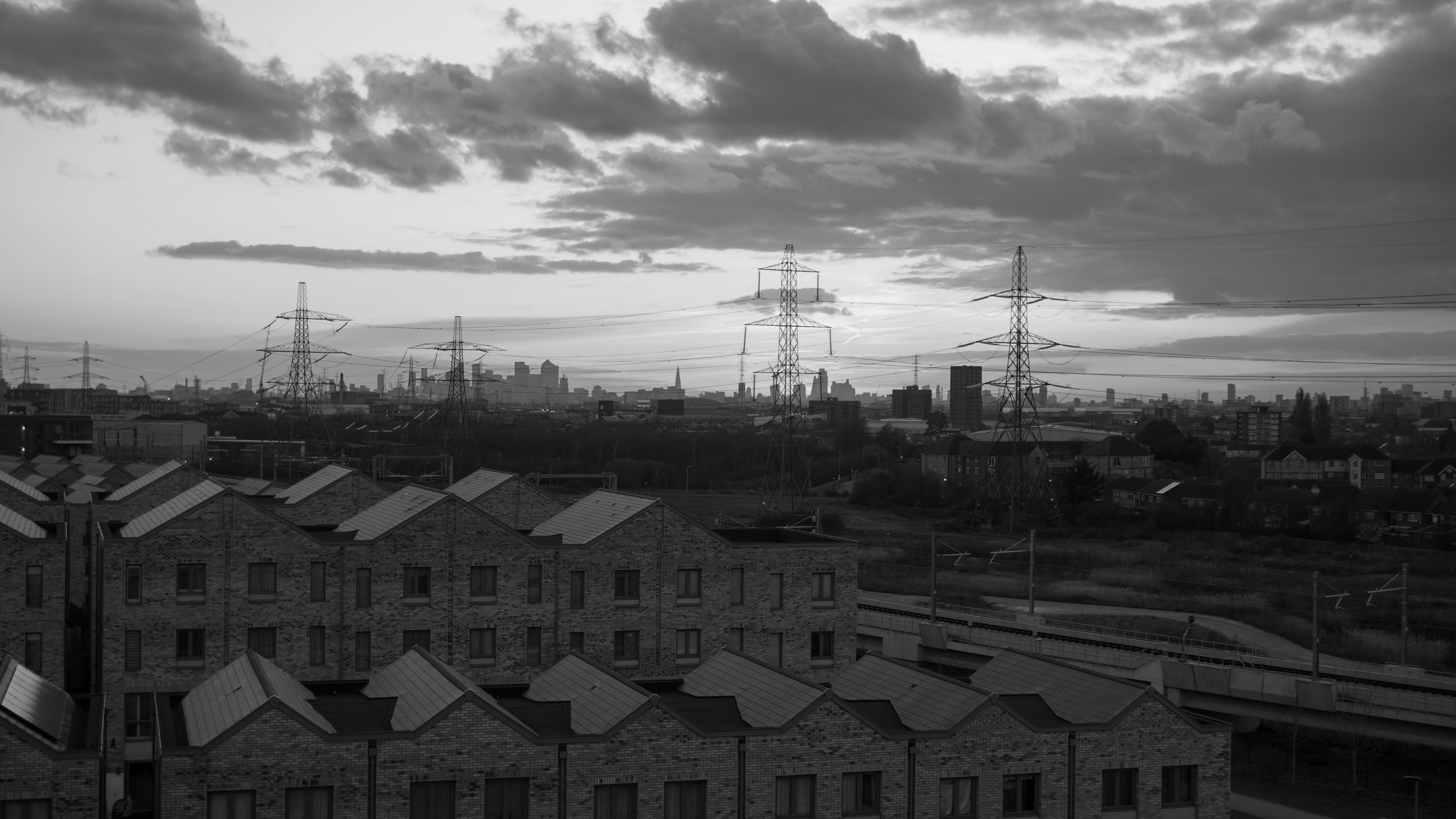 Urban Silhouette Against a Moody Sky