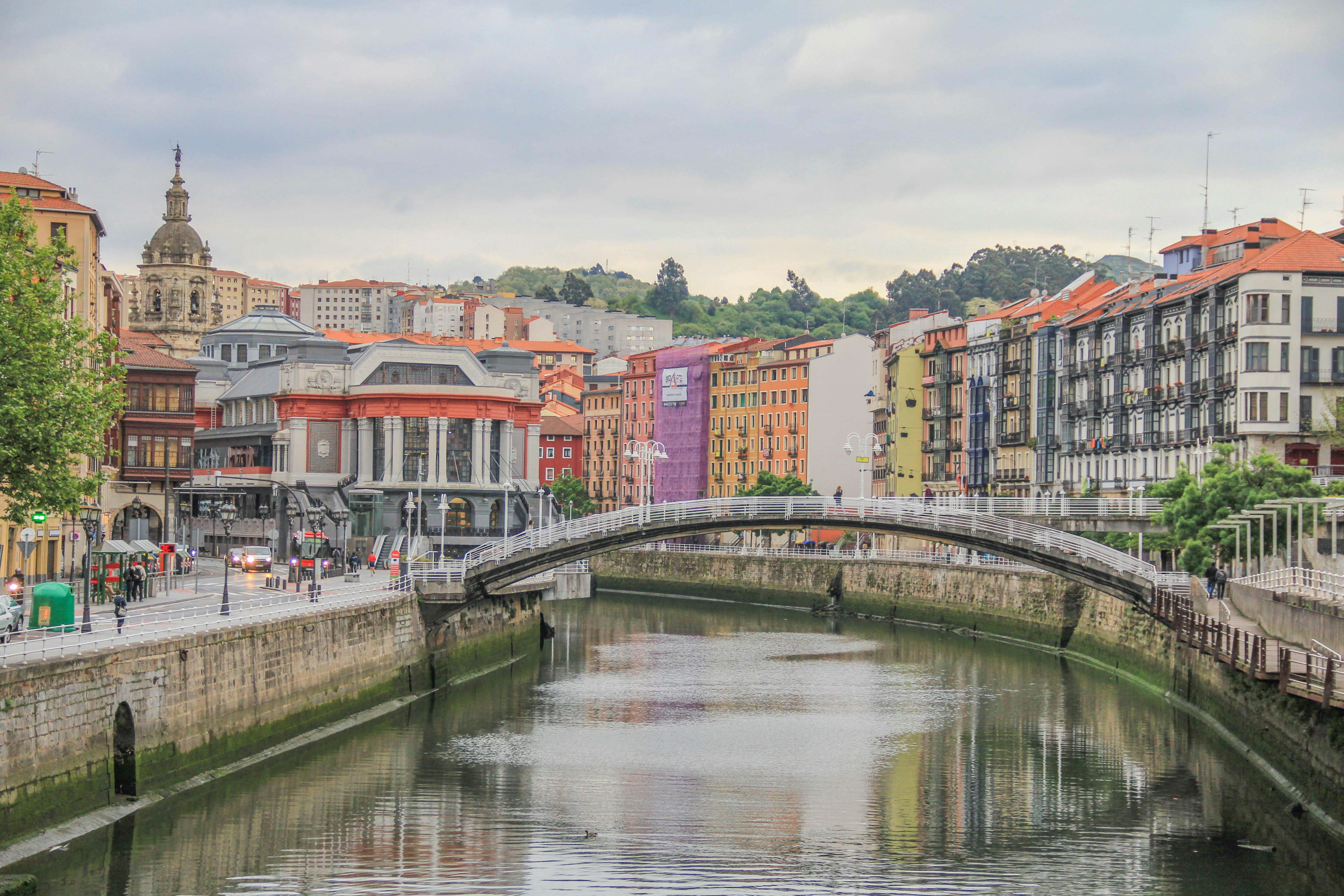 Tranquil Reflections in Bilbao's Riverside