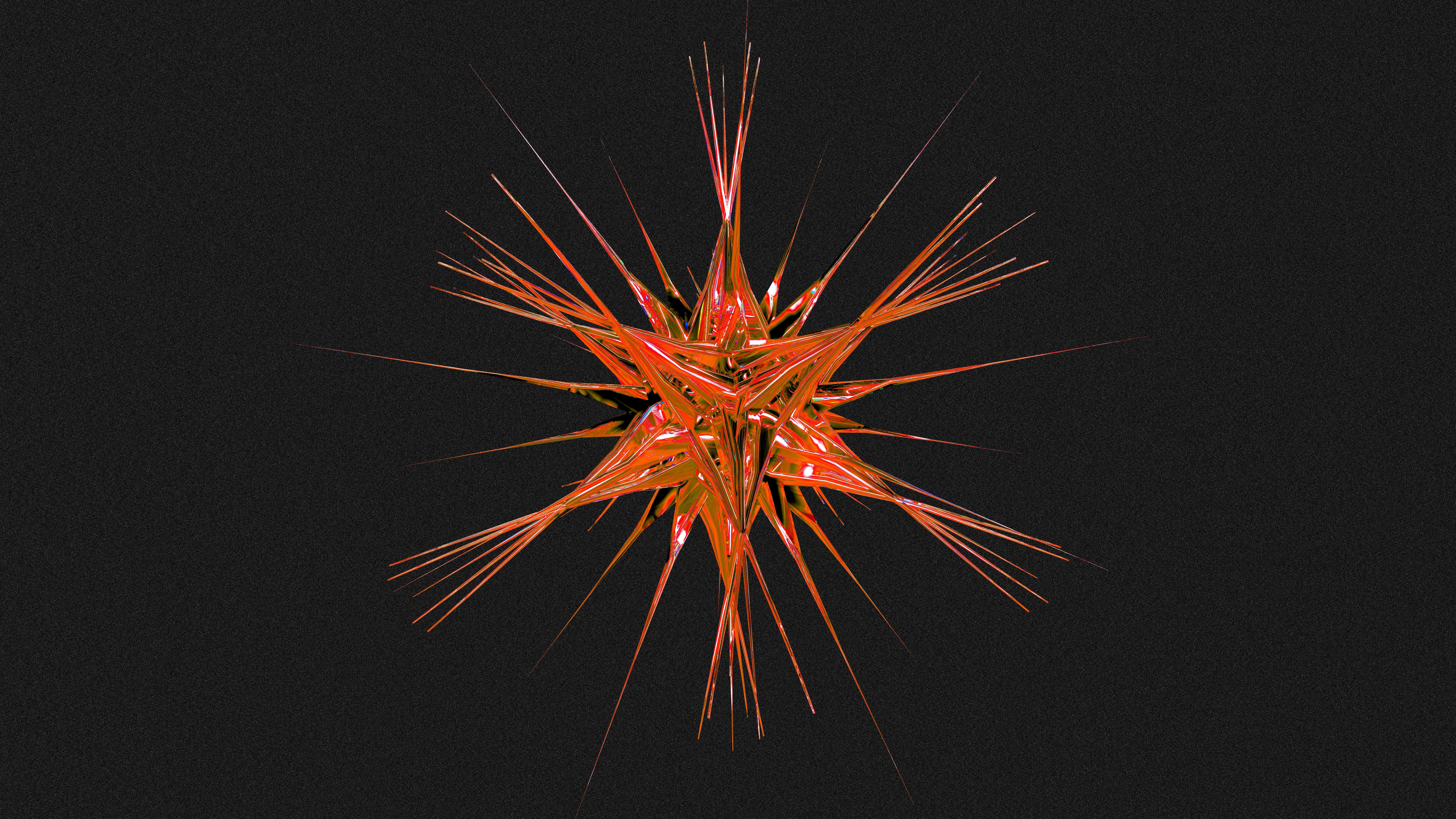 An abstract orange spikey shape floats against black. photo – Free ...