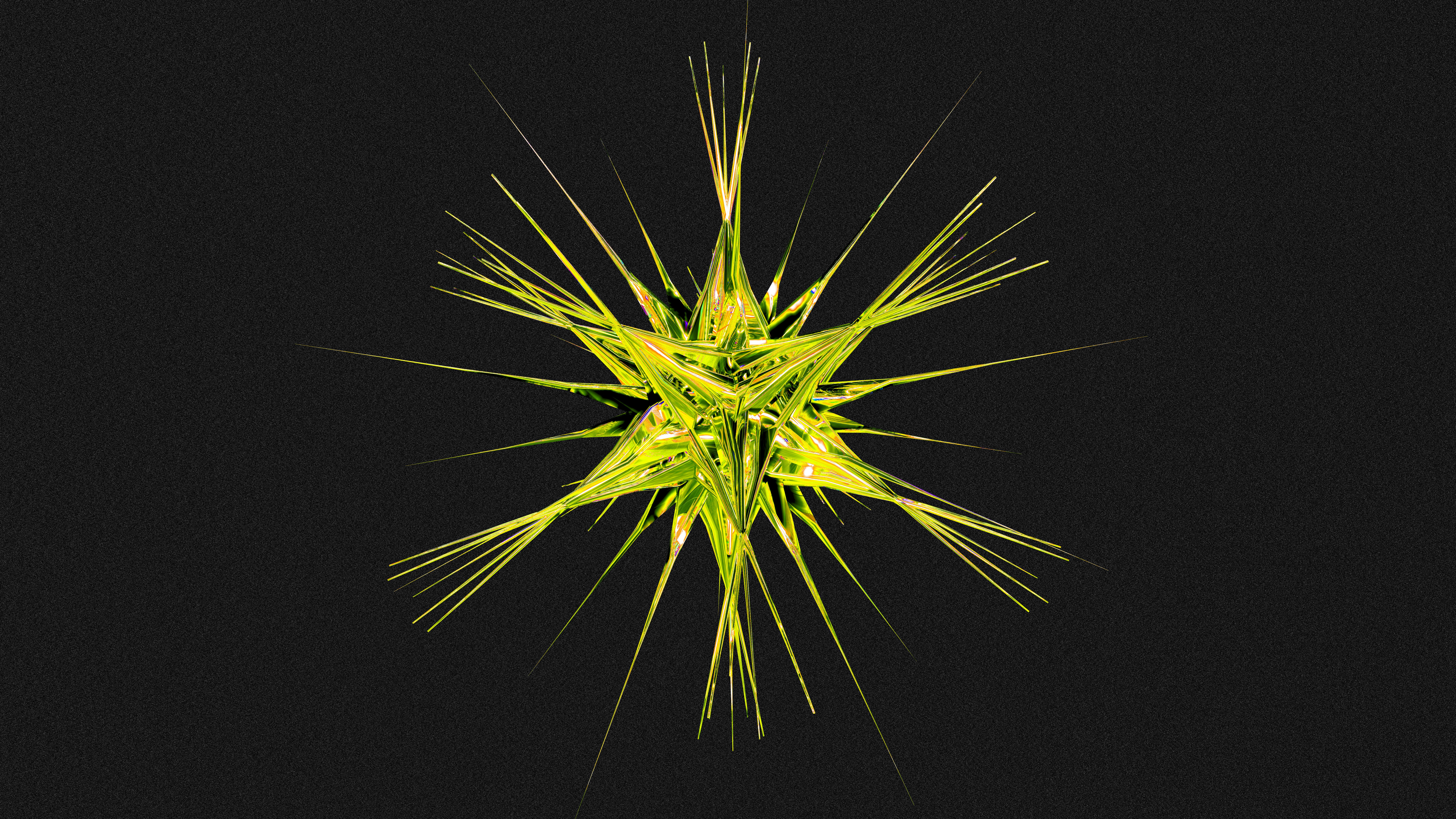 A green, spiky shape against a dark background. photo – Free Abstract ...
