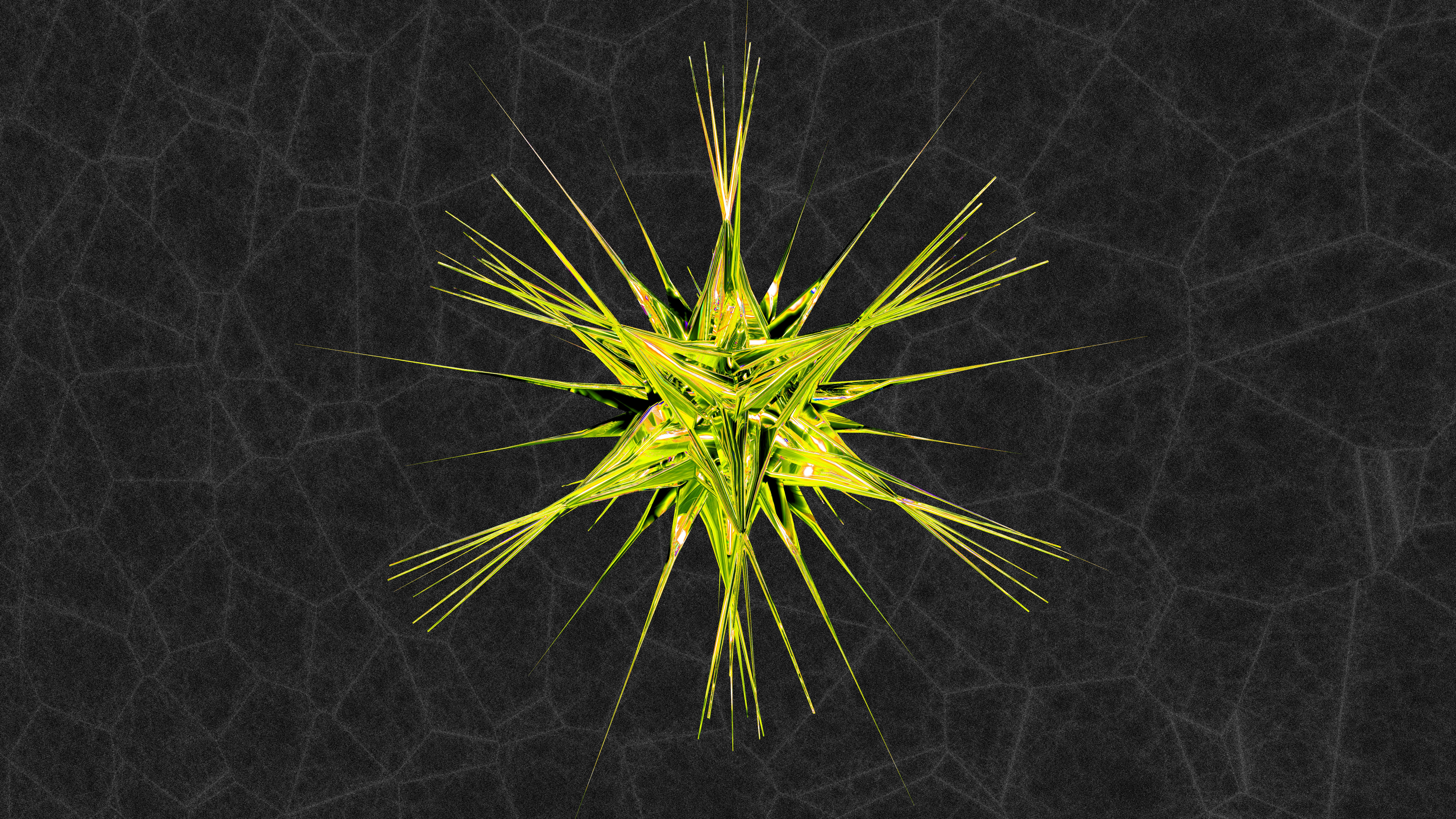 A green spiky shape against a gray background. photo – Free Abstract ...