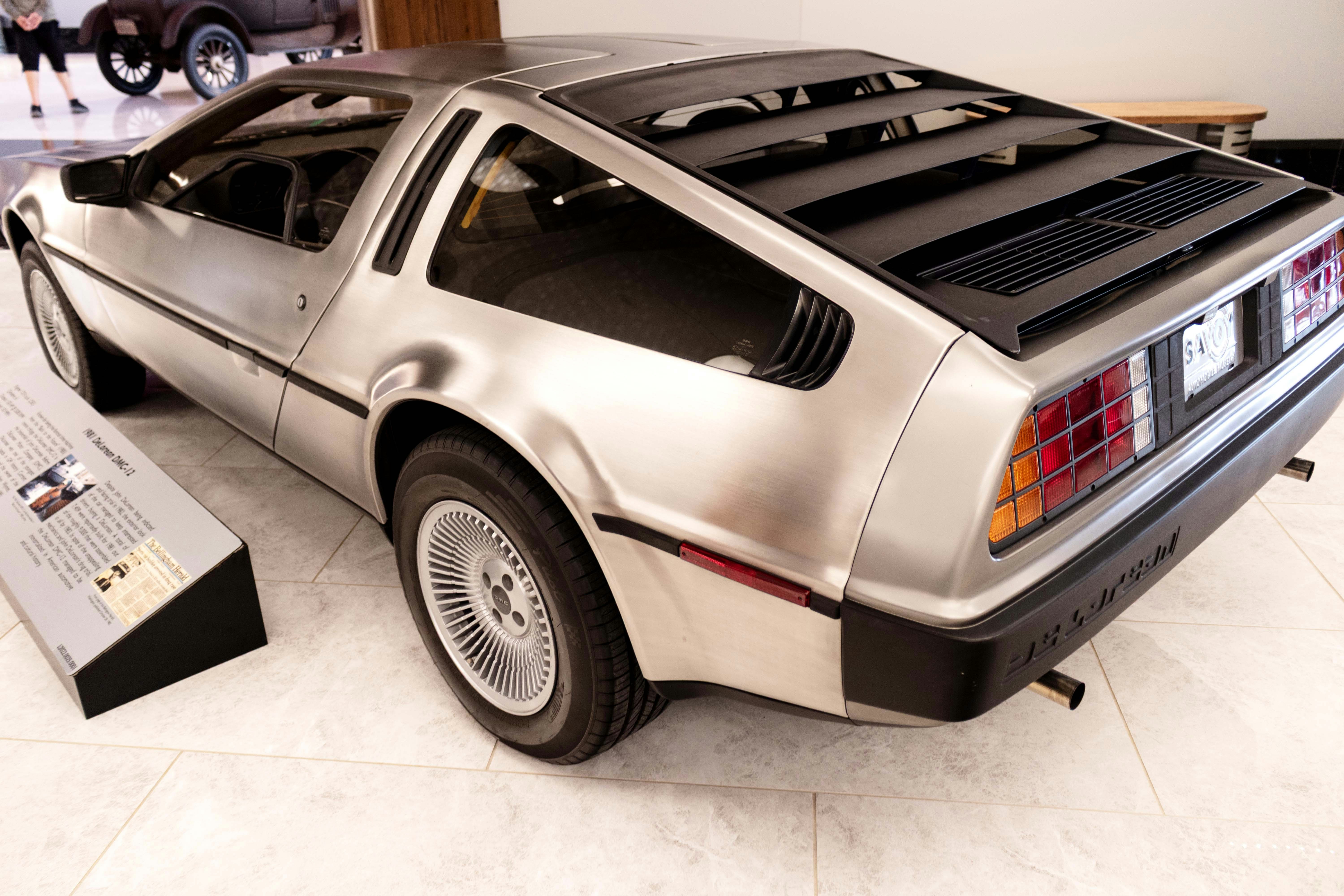 A delorean time machine is parked for display. photo – Free Car Image ...