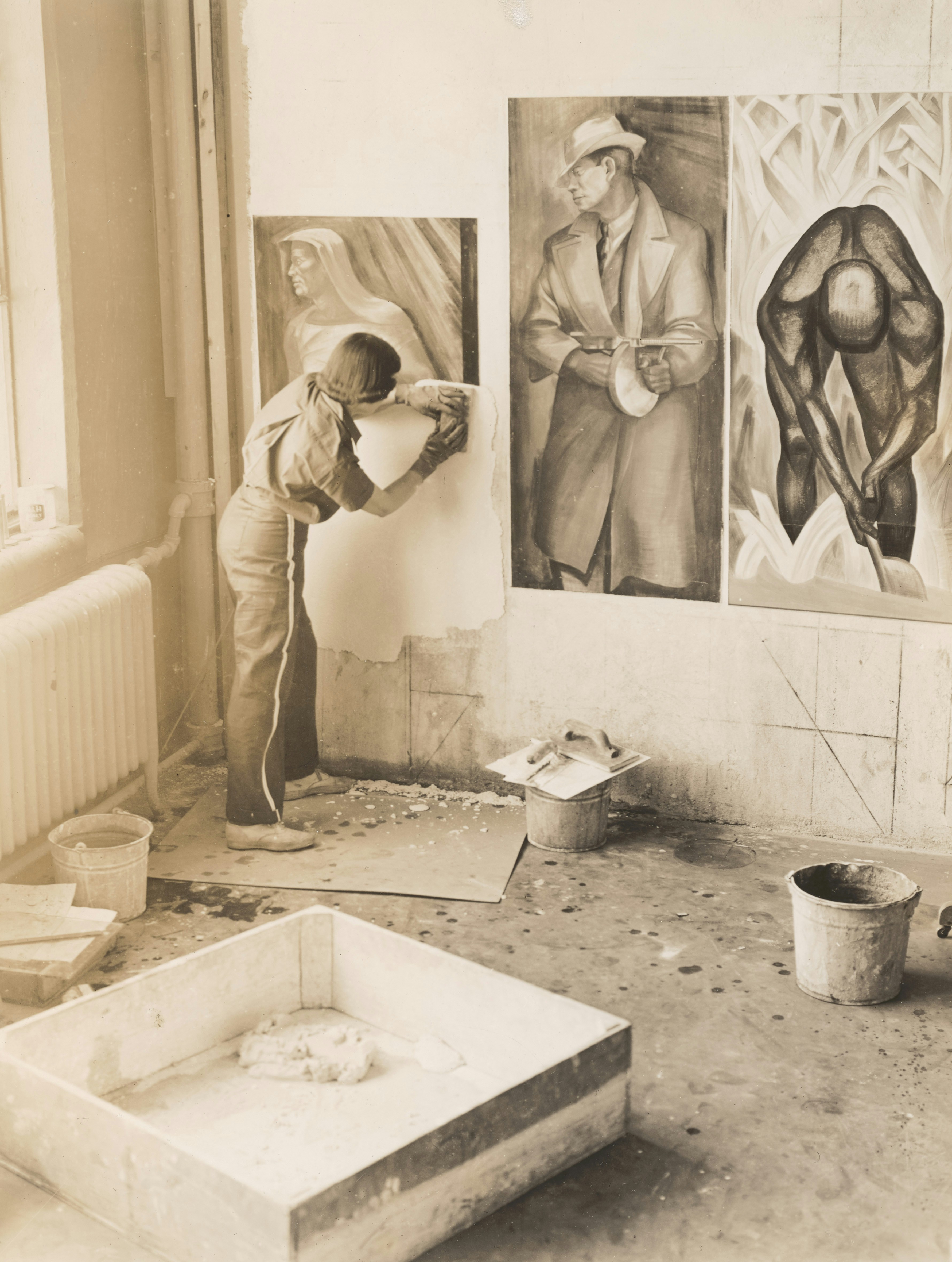 Title: Fresco room Contributor: Federal Art Project Sponsor: United States. Works Progress Administration Sponsor: United States. Work Projects Administration Date: [1935–1943] https://www.digitalcommonwealth.org/search/commonwealth:8p58s418h