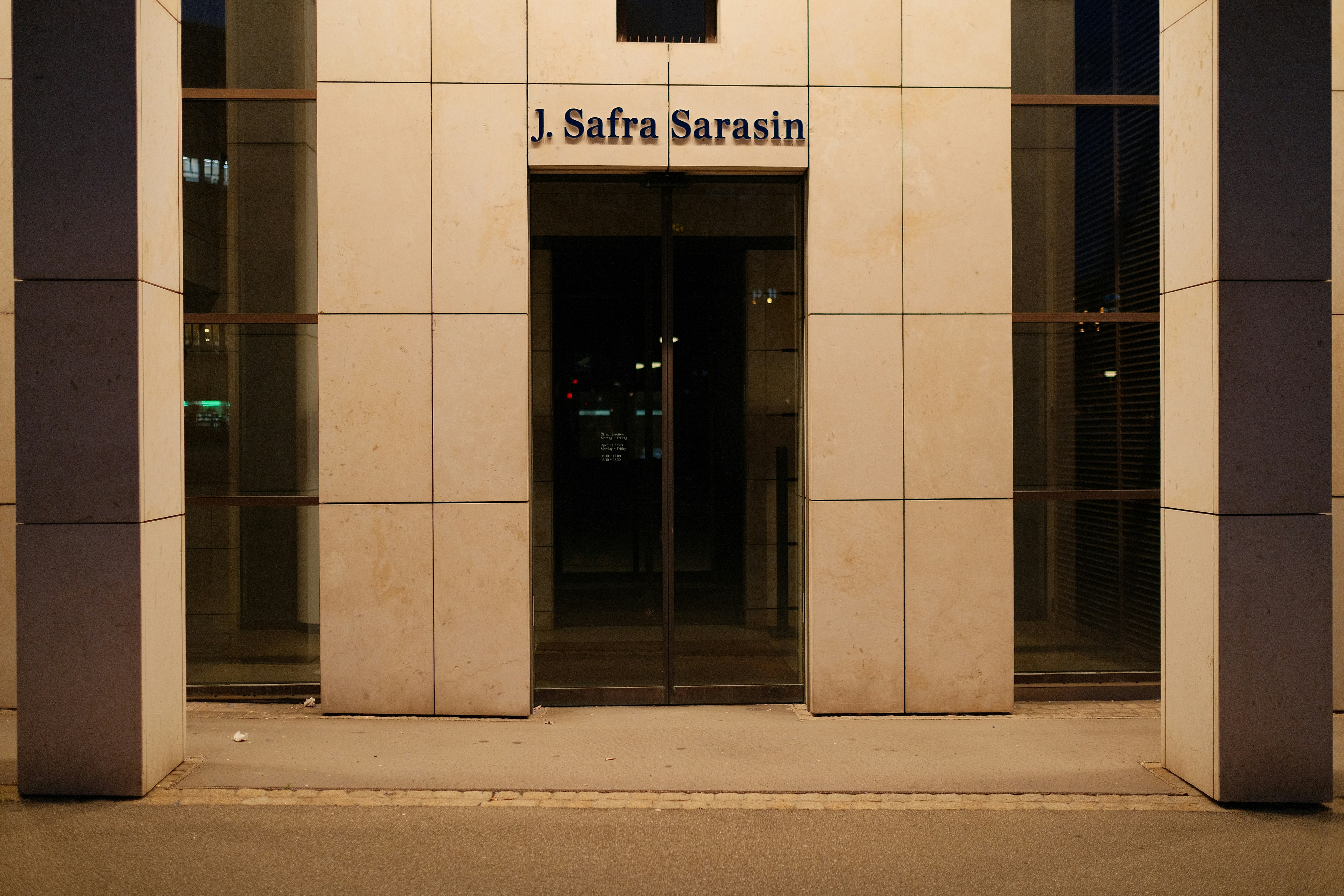 The j. safra sarasin building entrance. photo – Free Building Image on ...