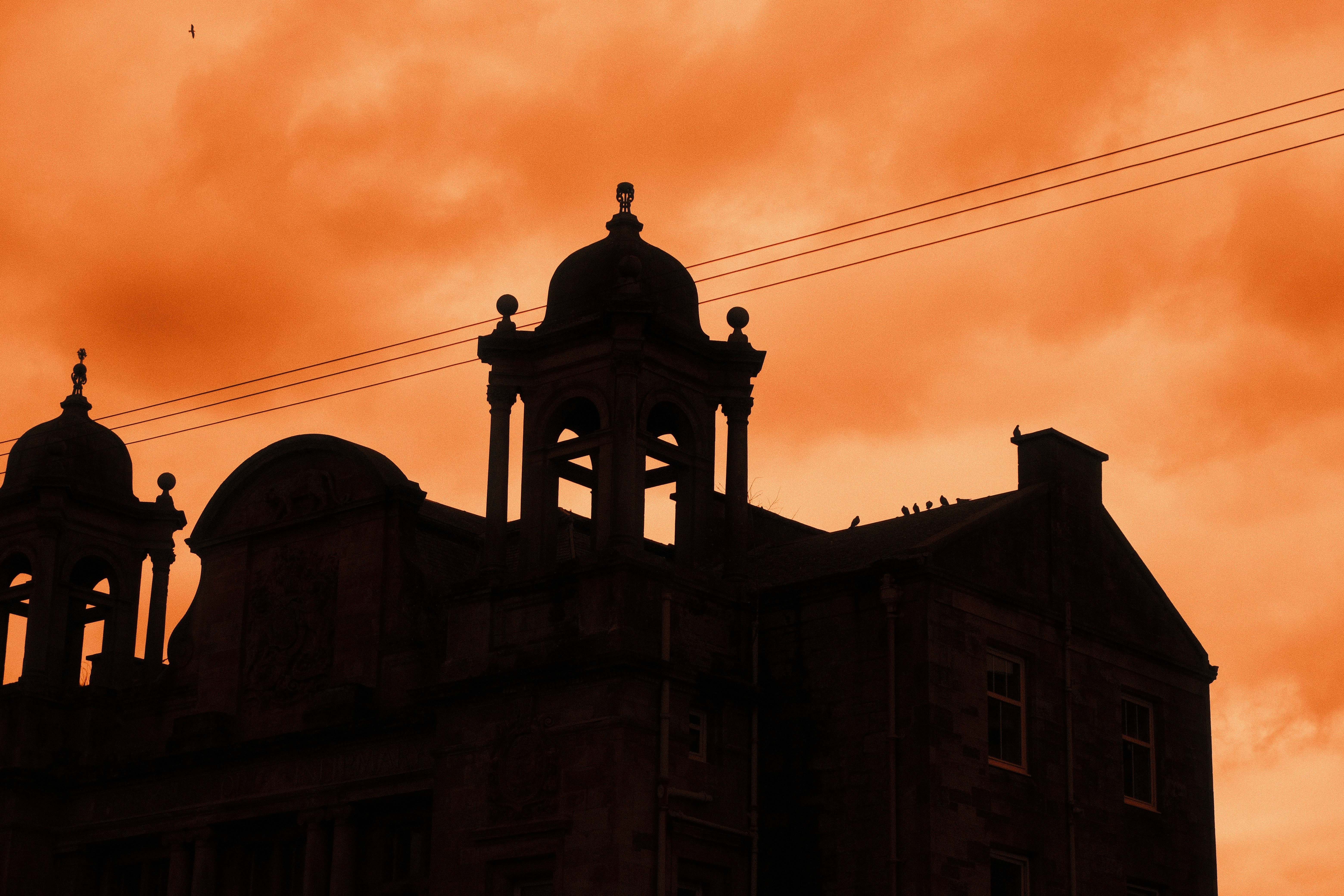 Twilight Silhouette of Historic Architecture
