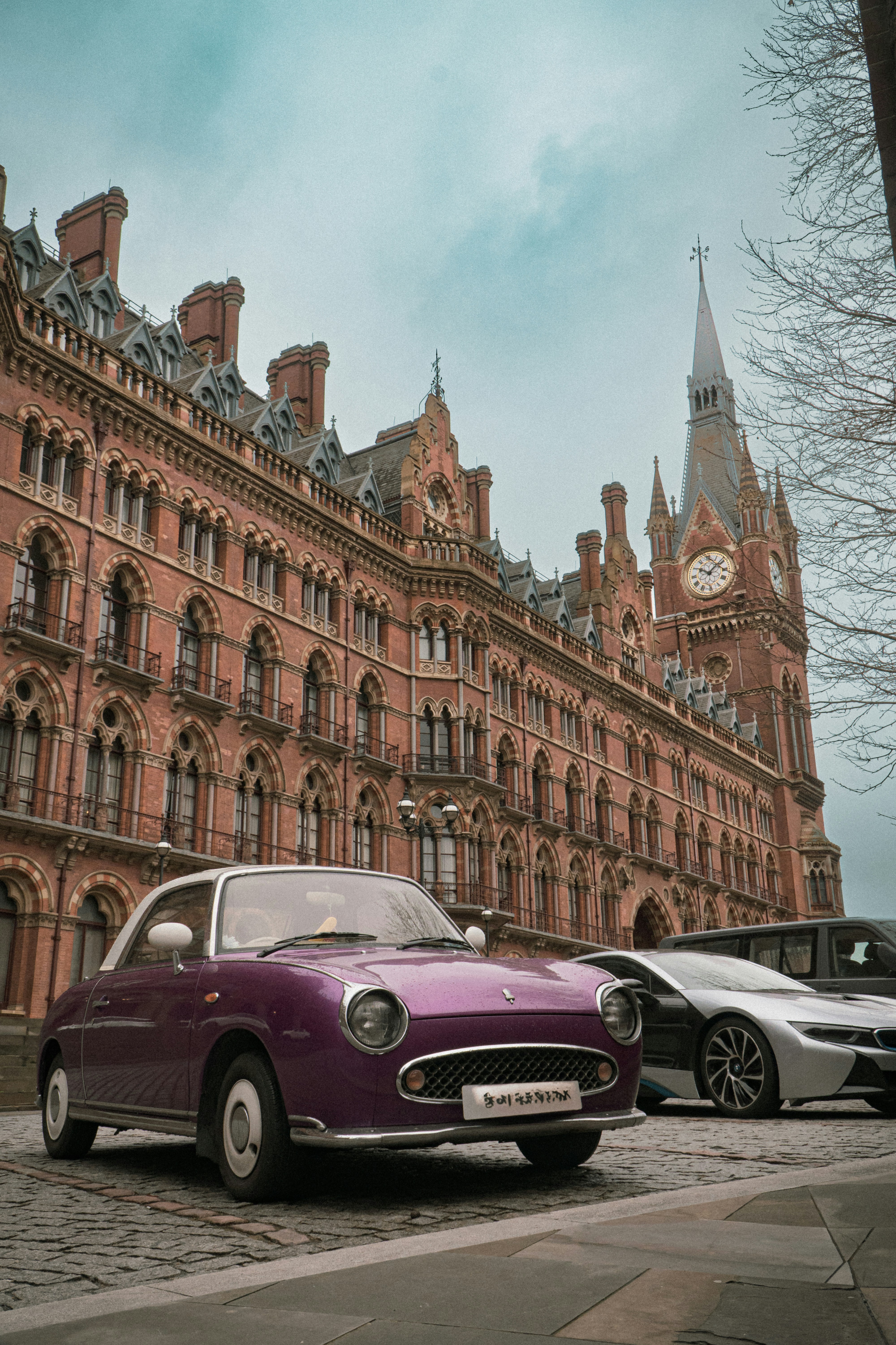 Brick Gothic: A Violet Classic and Neon Skyline