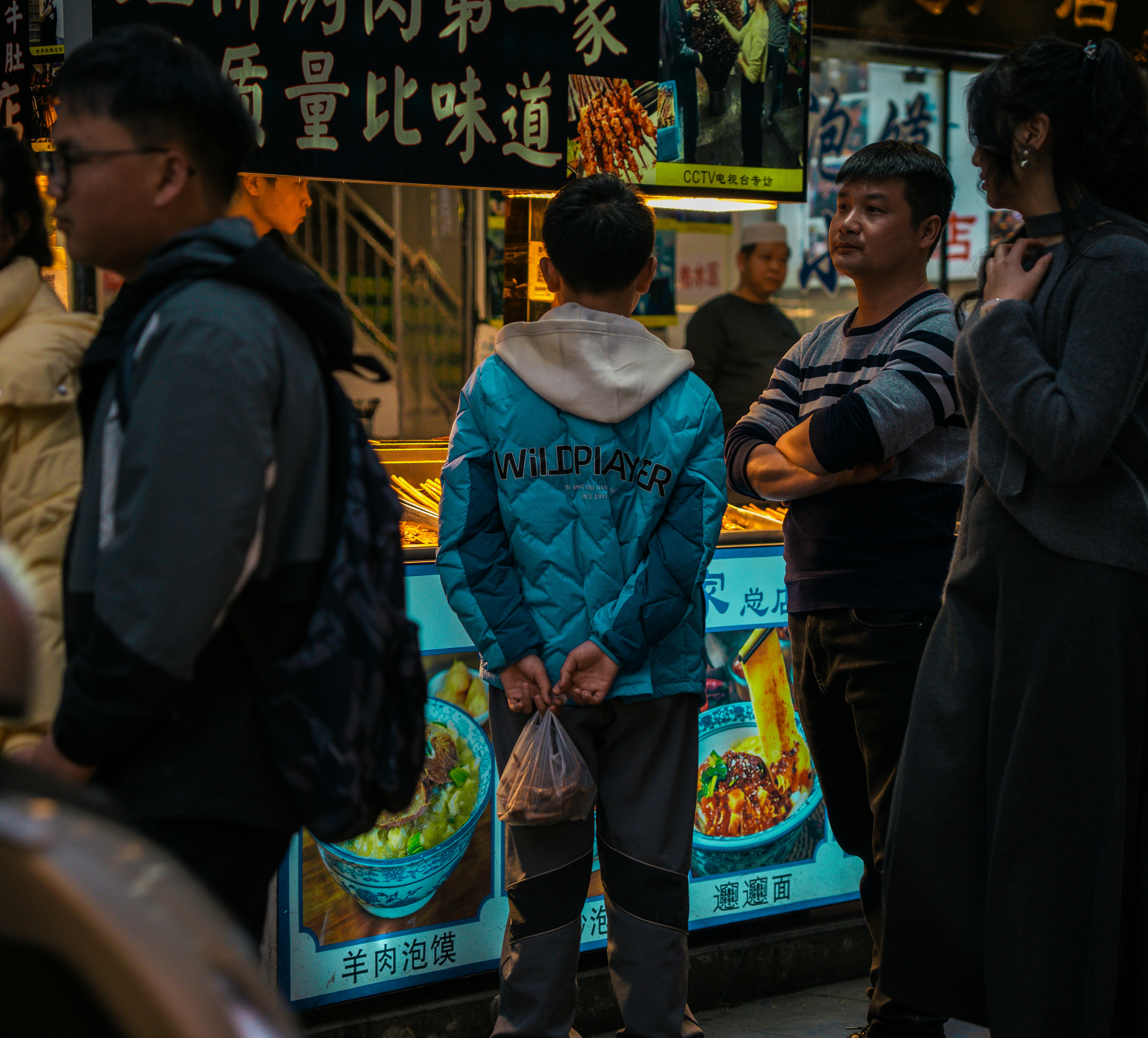 Street food market in the streets of Xian, China