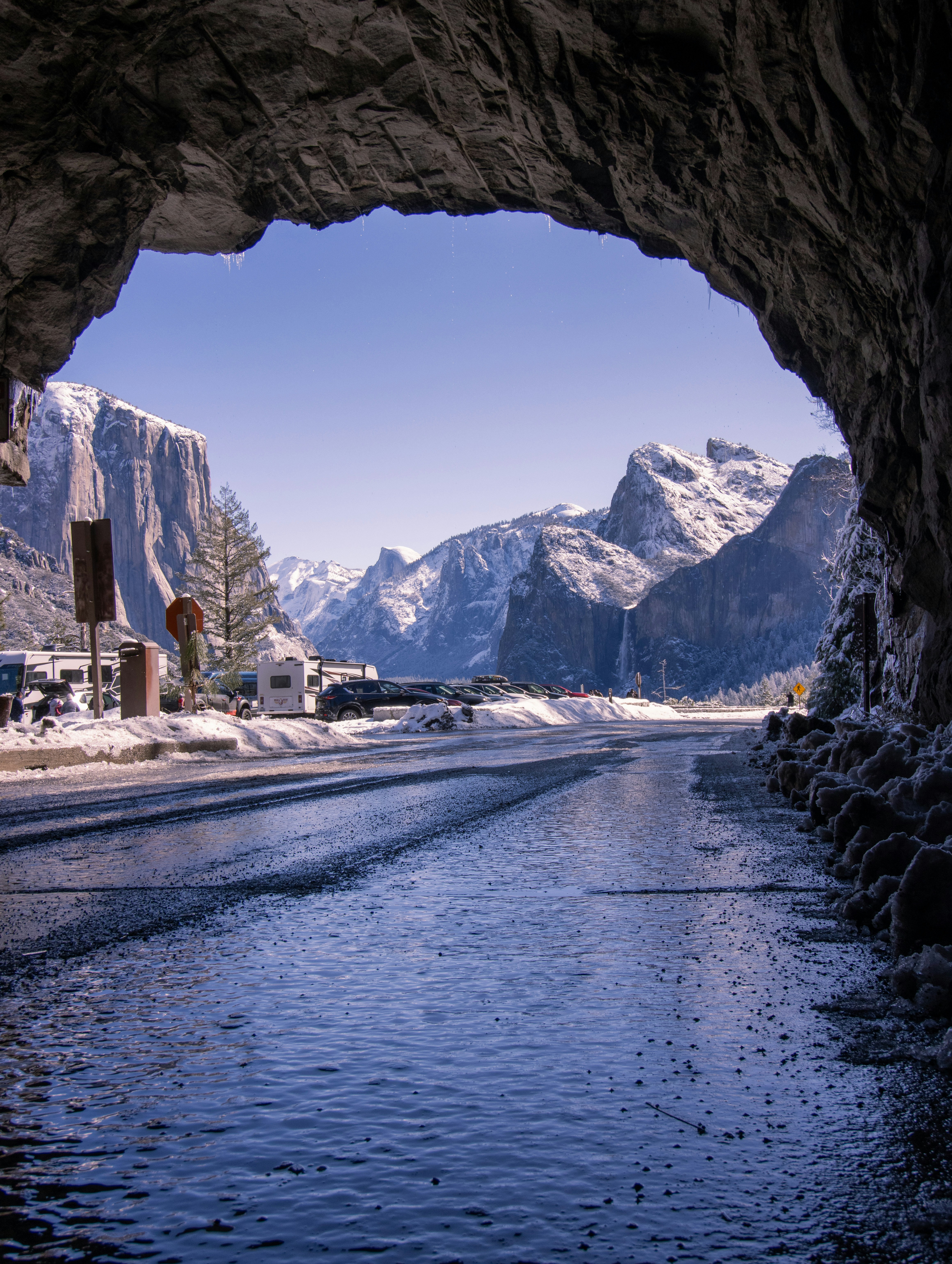 Framed in Stone: A Wintry Passage to Majestic Peaks