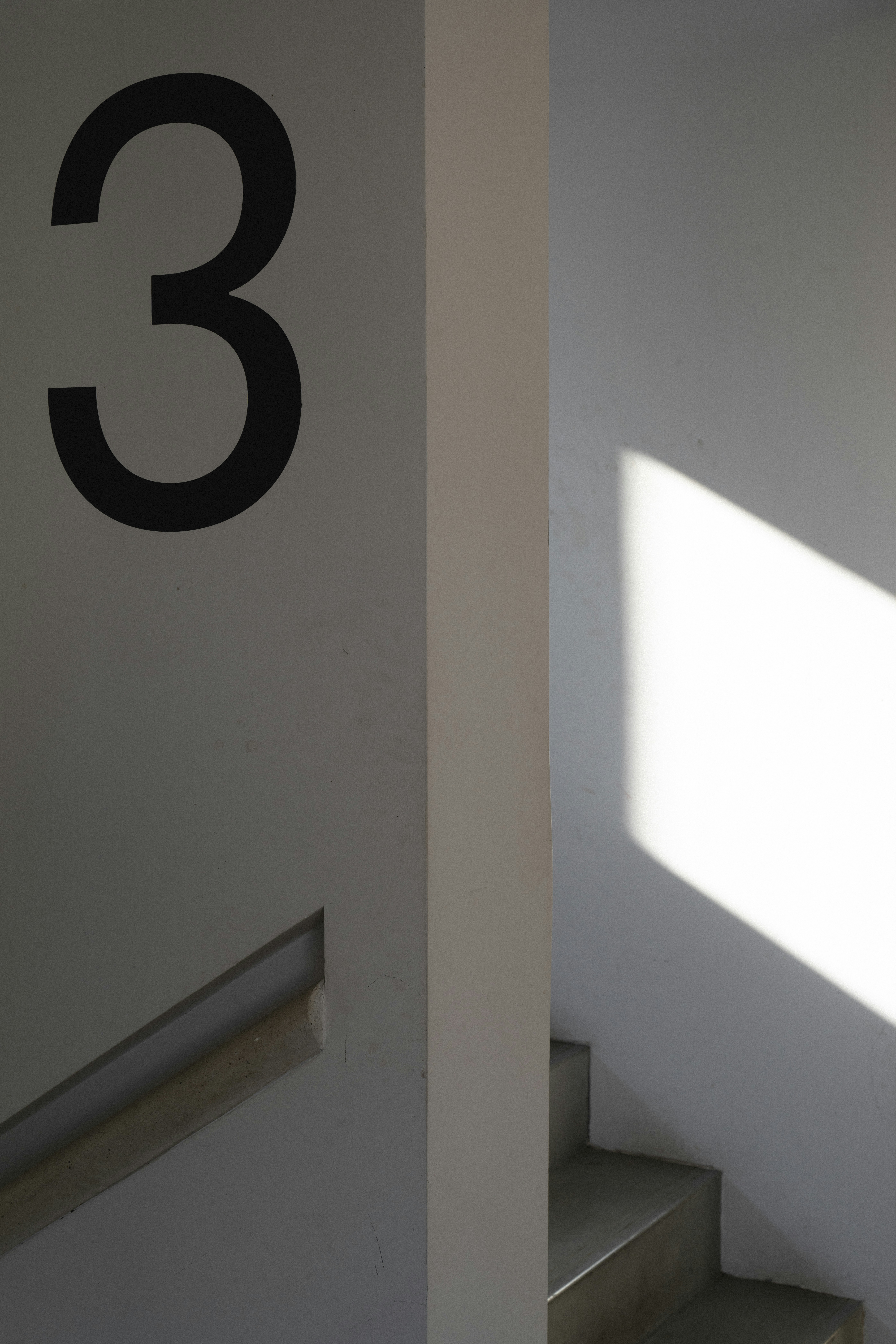 The number three is above a flight of stairs. photo – Free Architecture ...