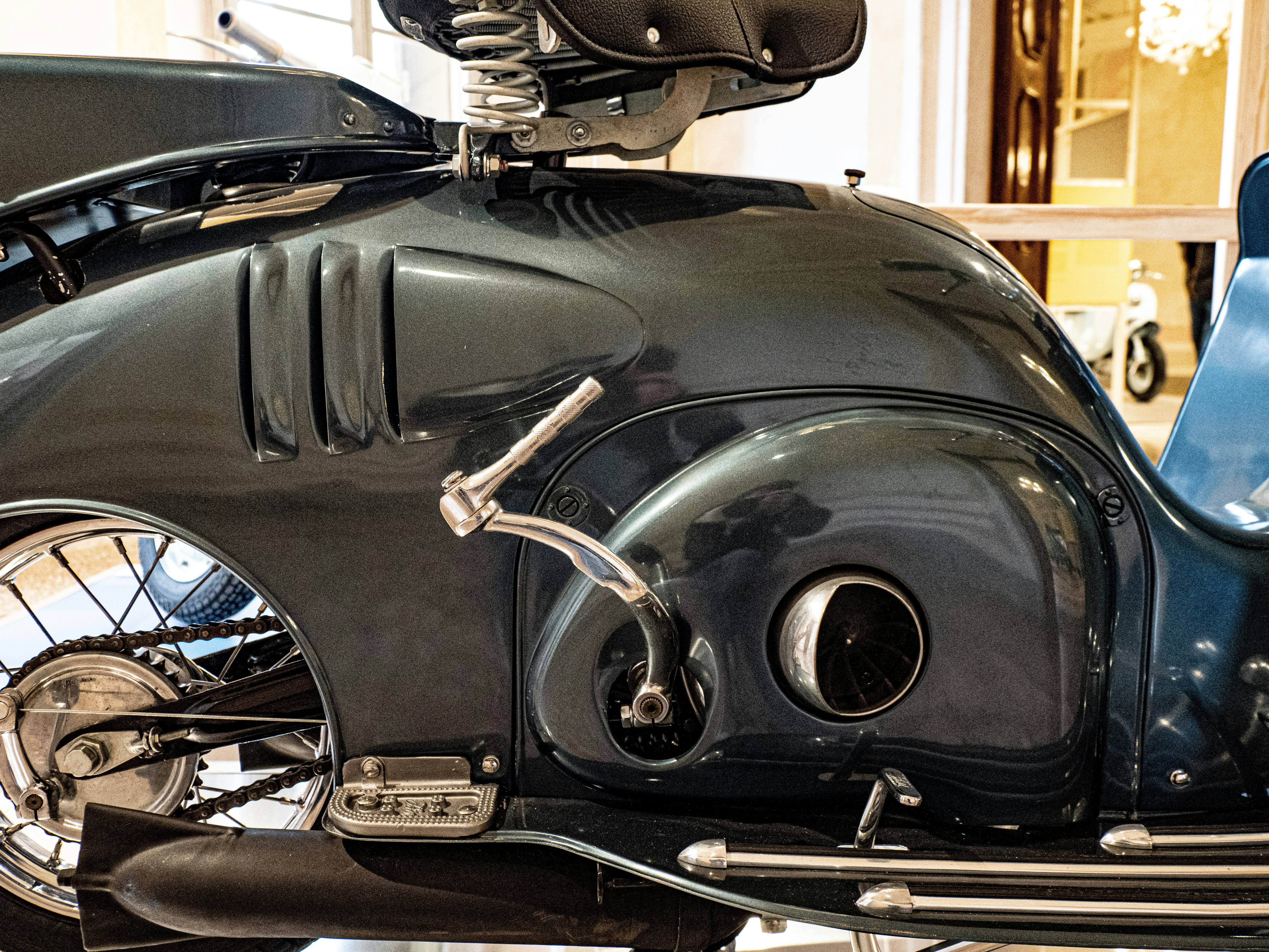 Circular Core of a Vintage Motorcycle: A Side-Panel Study