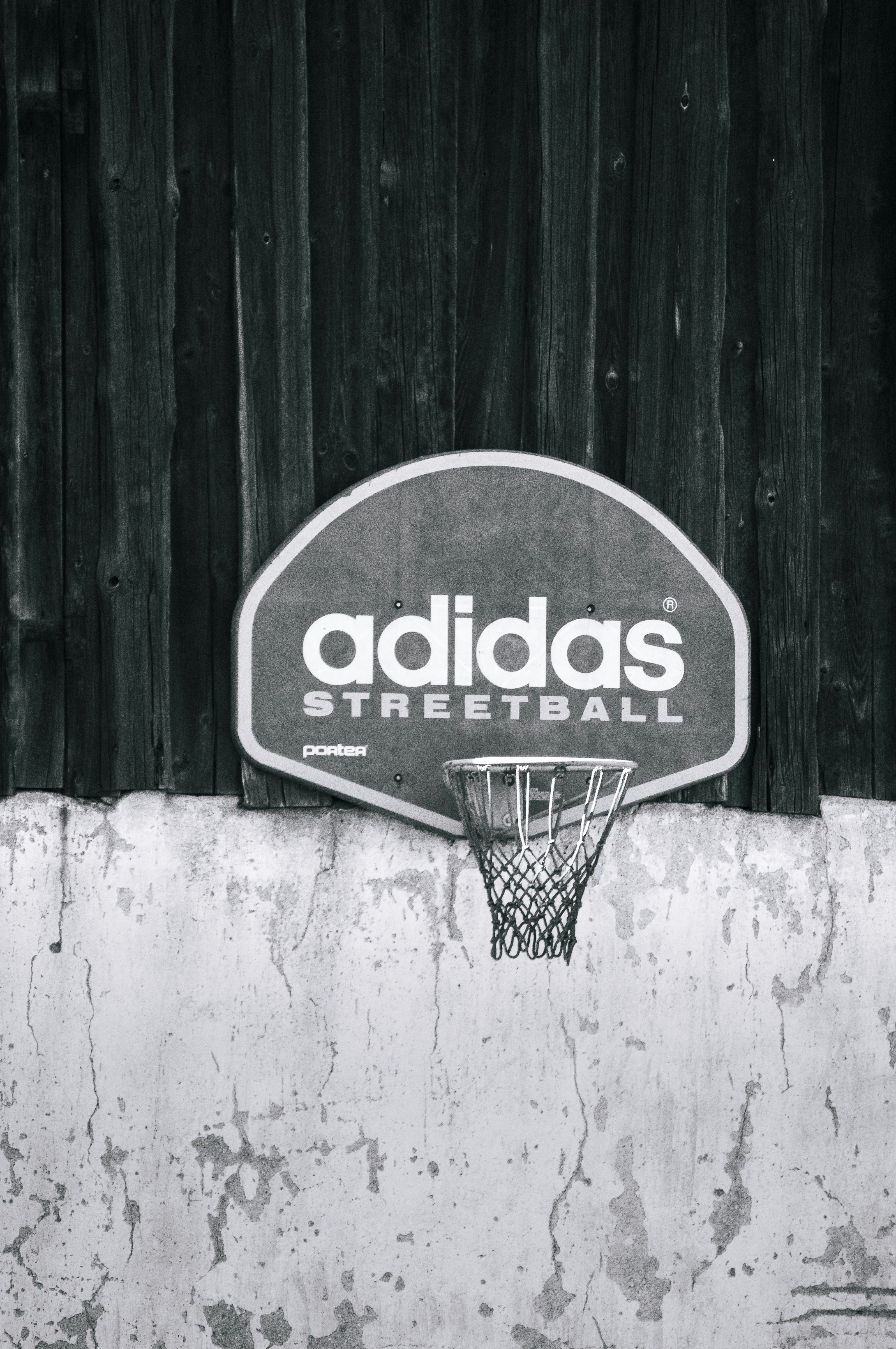 Adidas streetball hoop against a wooden wall. photo – Free Outdoor ...