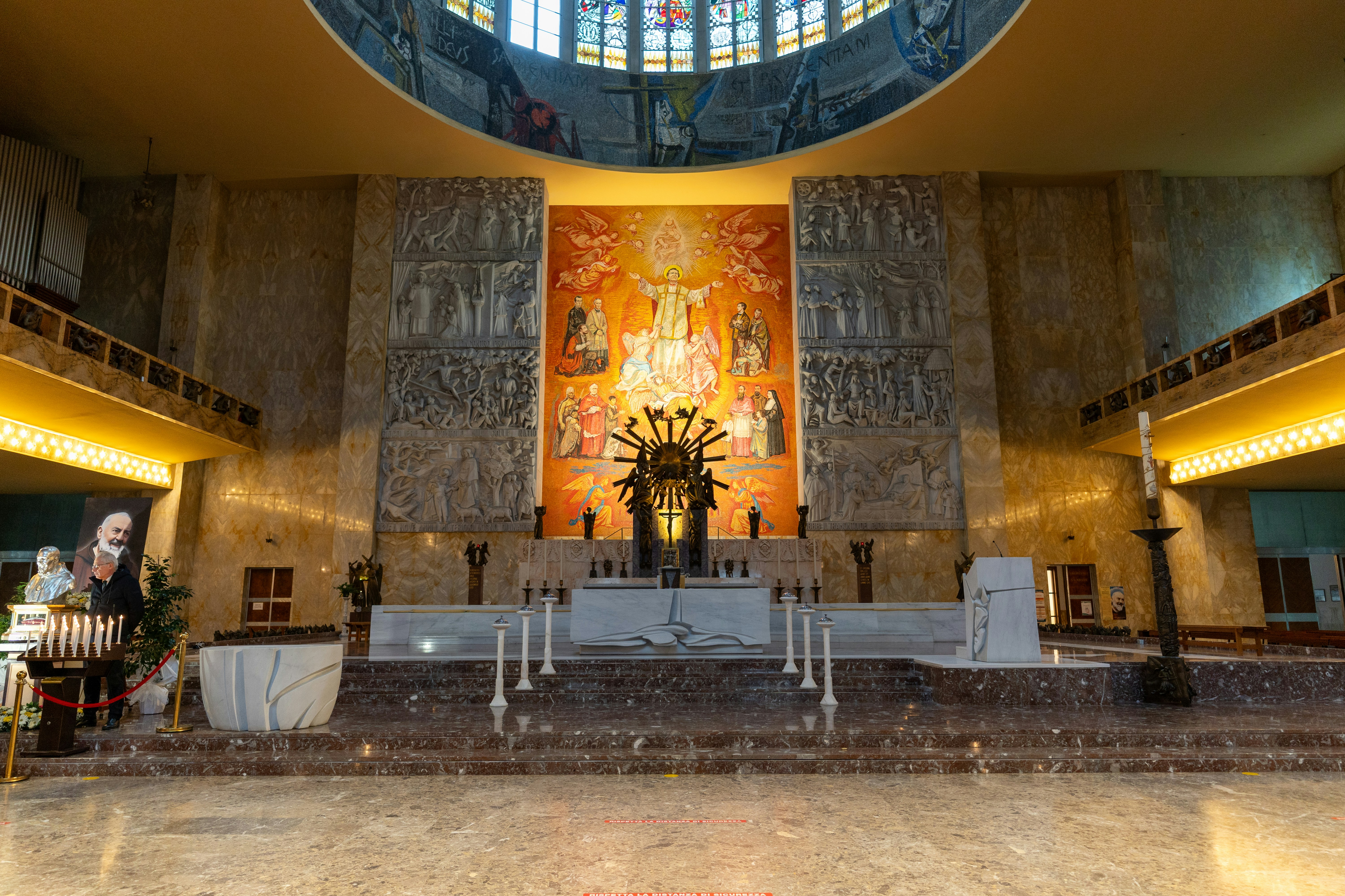 An ornate church interior with a striking mural. photo – Free Building ...
