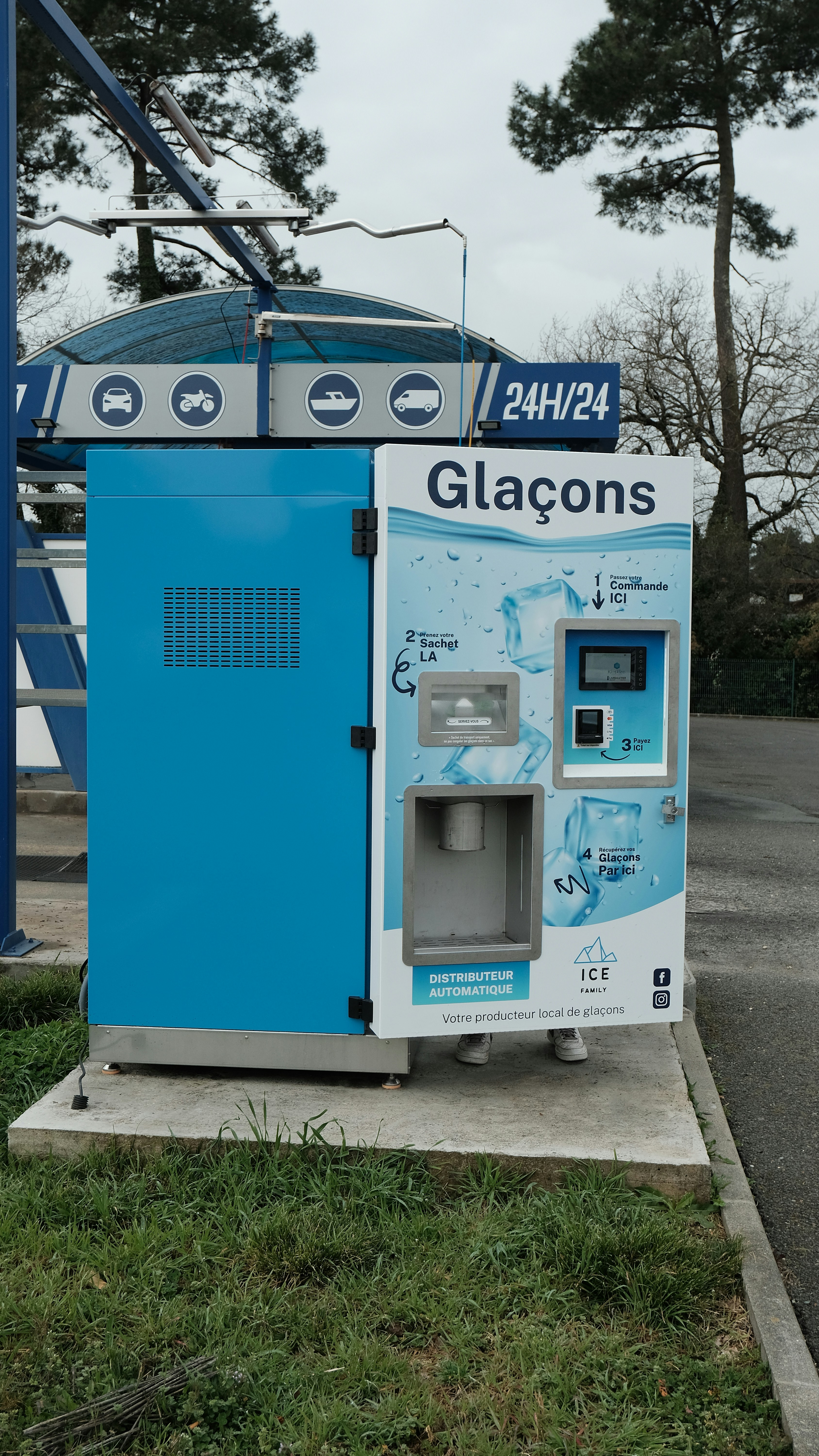Ice Vending Oasis Amidst Urban Greenery
