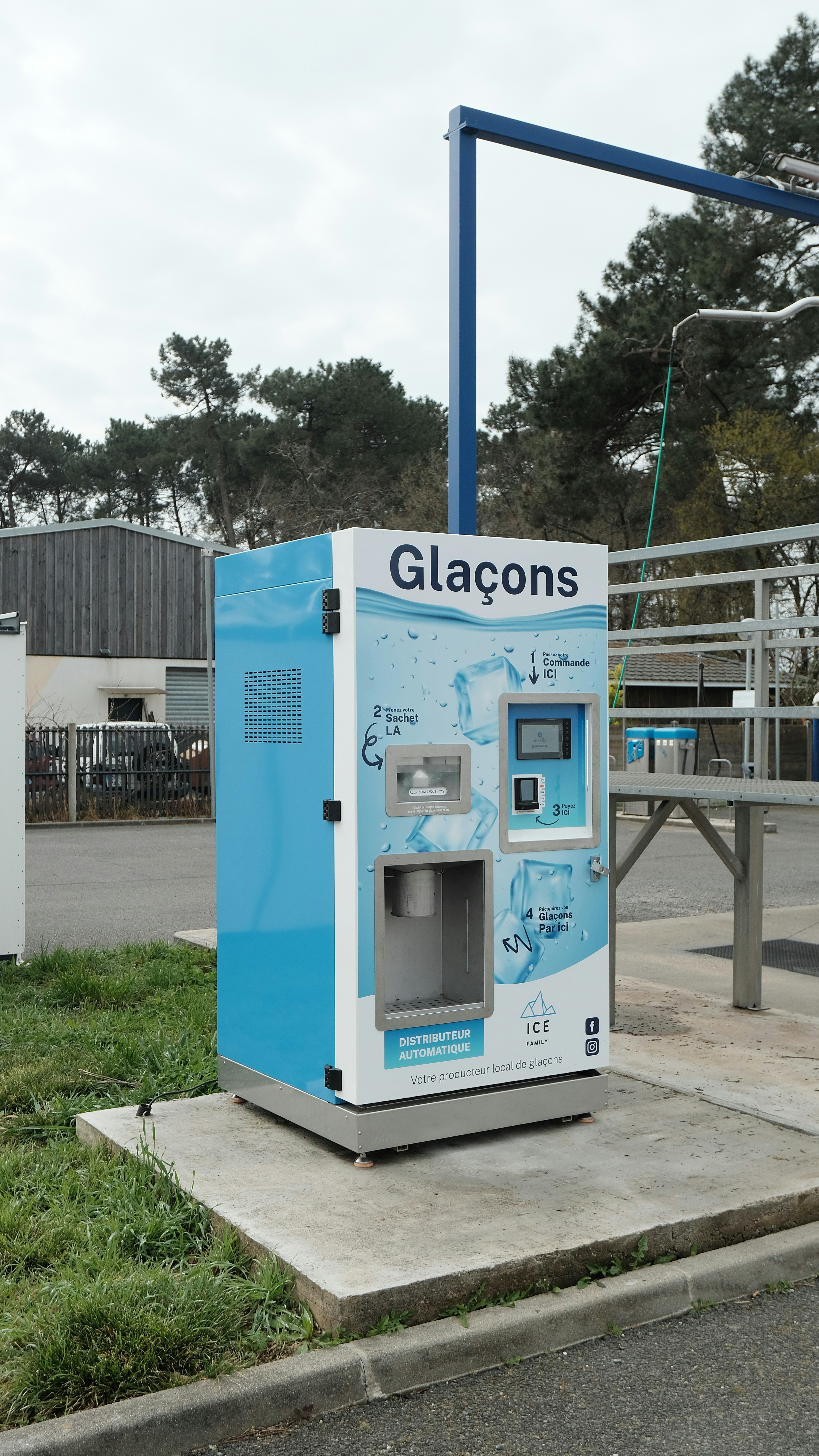 Ice Dispenser in a Quiet Parking Lot