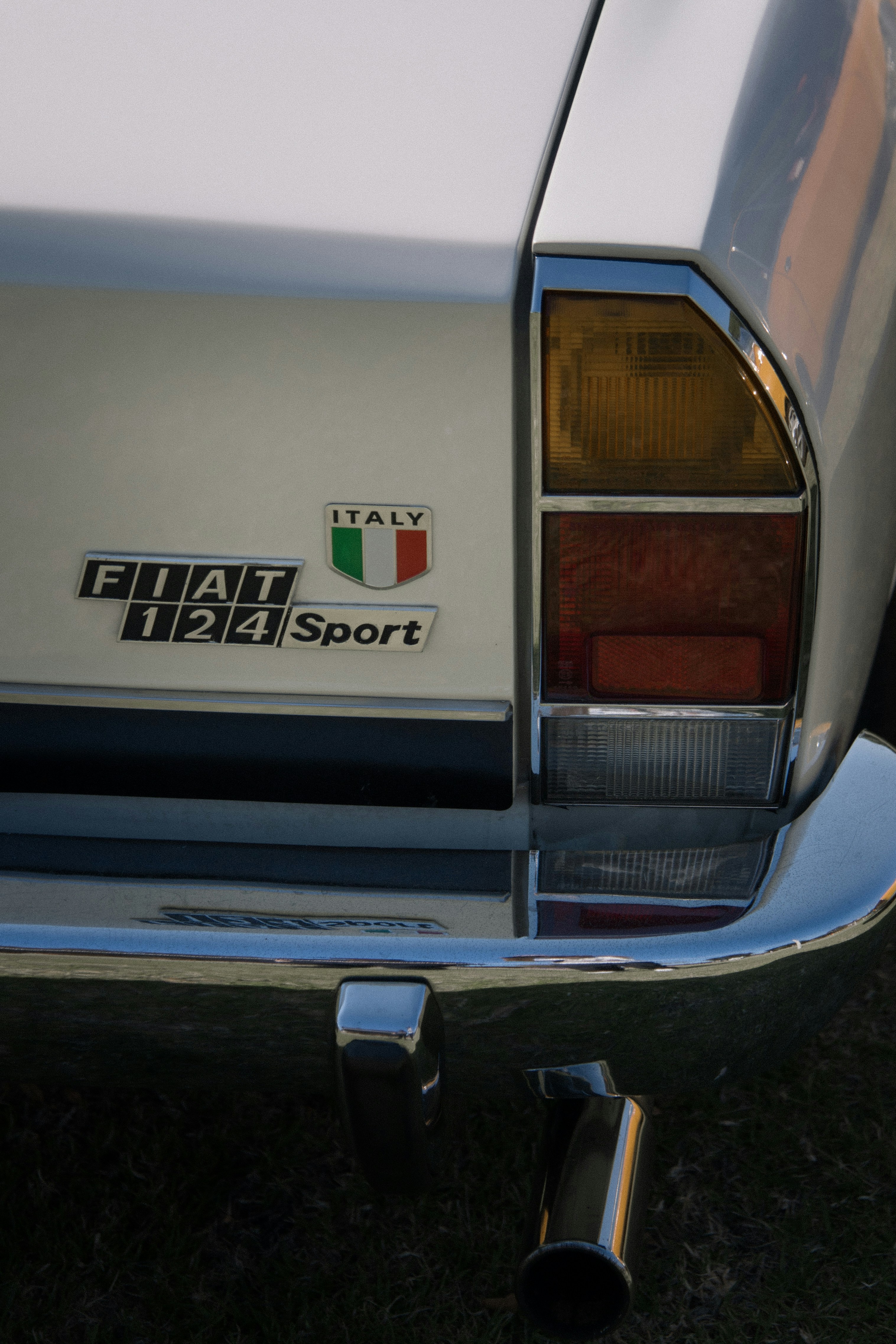 Italian Heritage Badge on a Classic Fiat 124 Sport