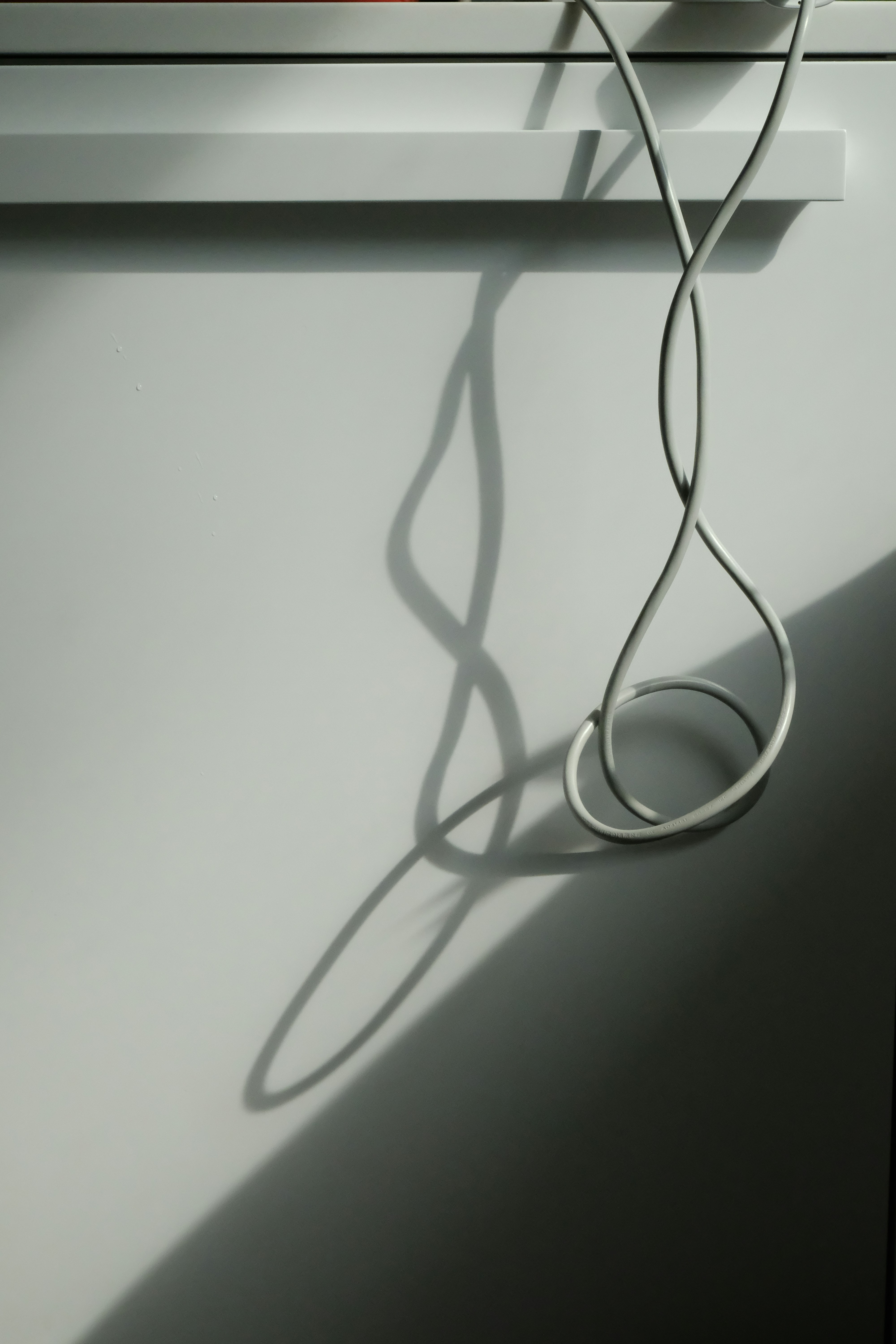 A twisted cord creates abstract shadows on a wall. photo – Free ...