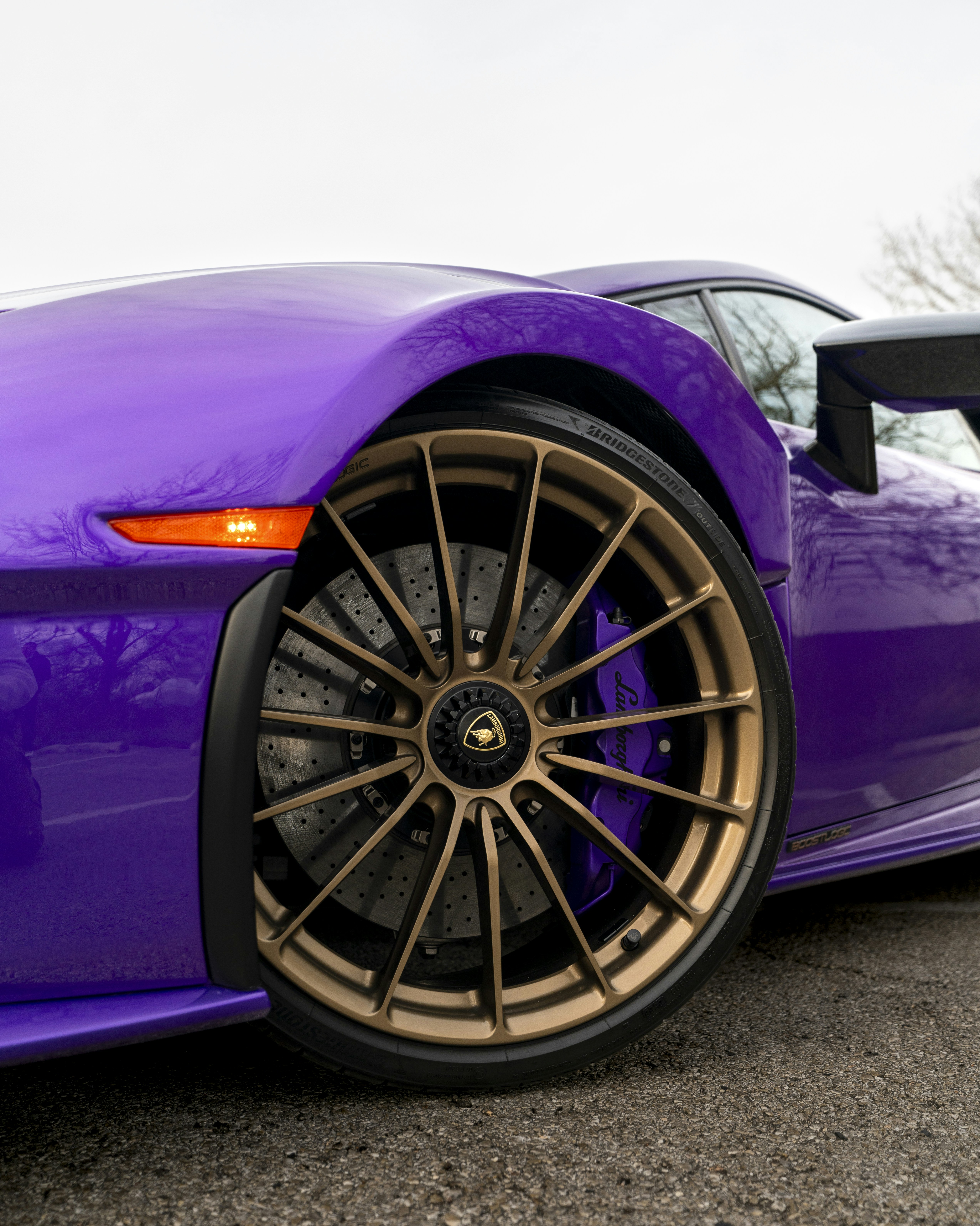 Violet Rim, Bronze Heart: A Lamborghini Wheel Portrait
