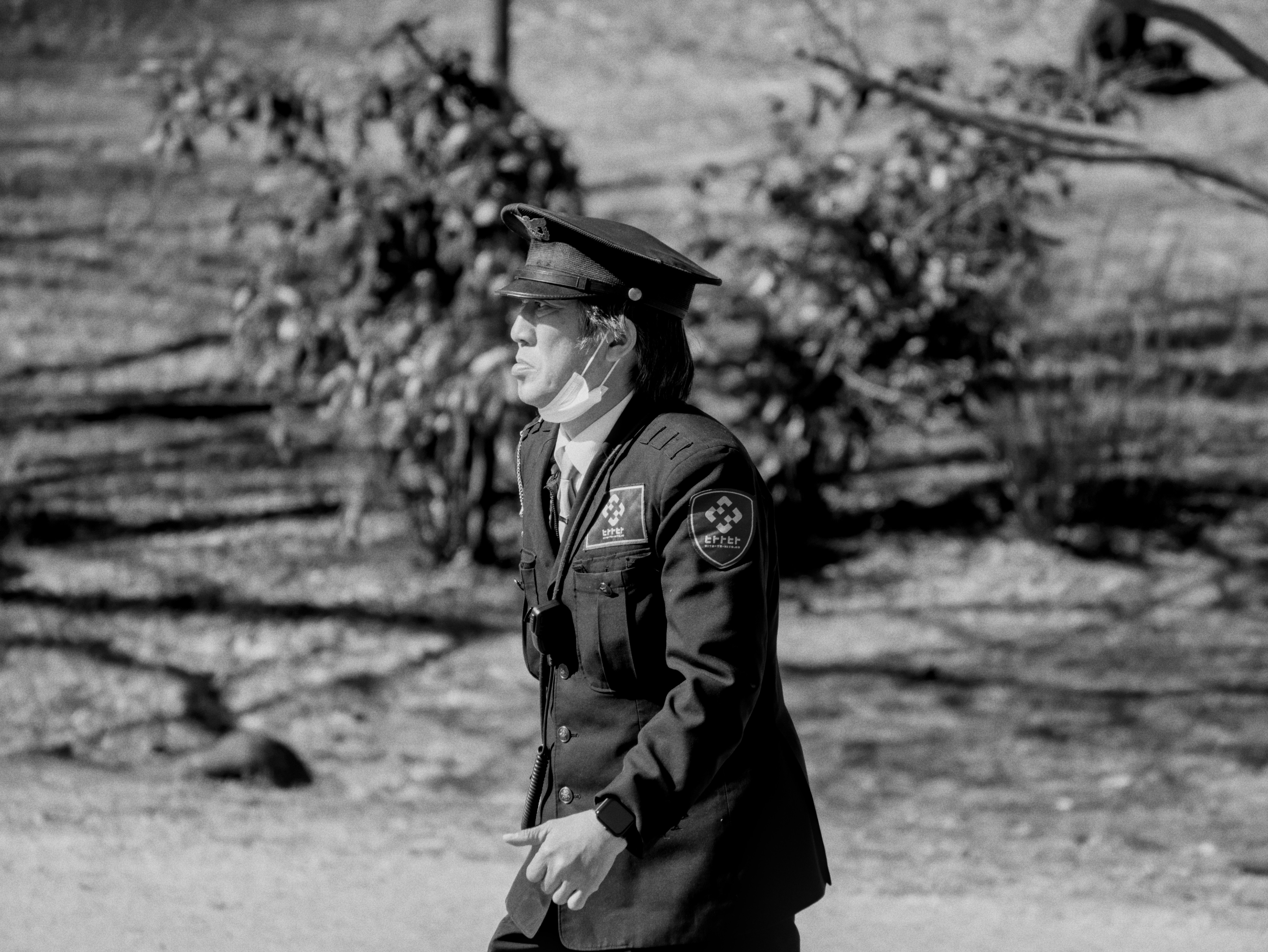 Uniformed Stroll Through Sunlit Path