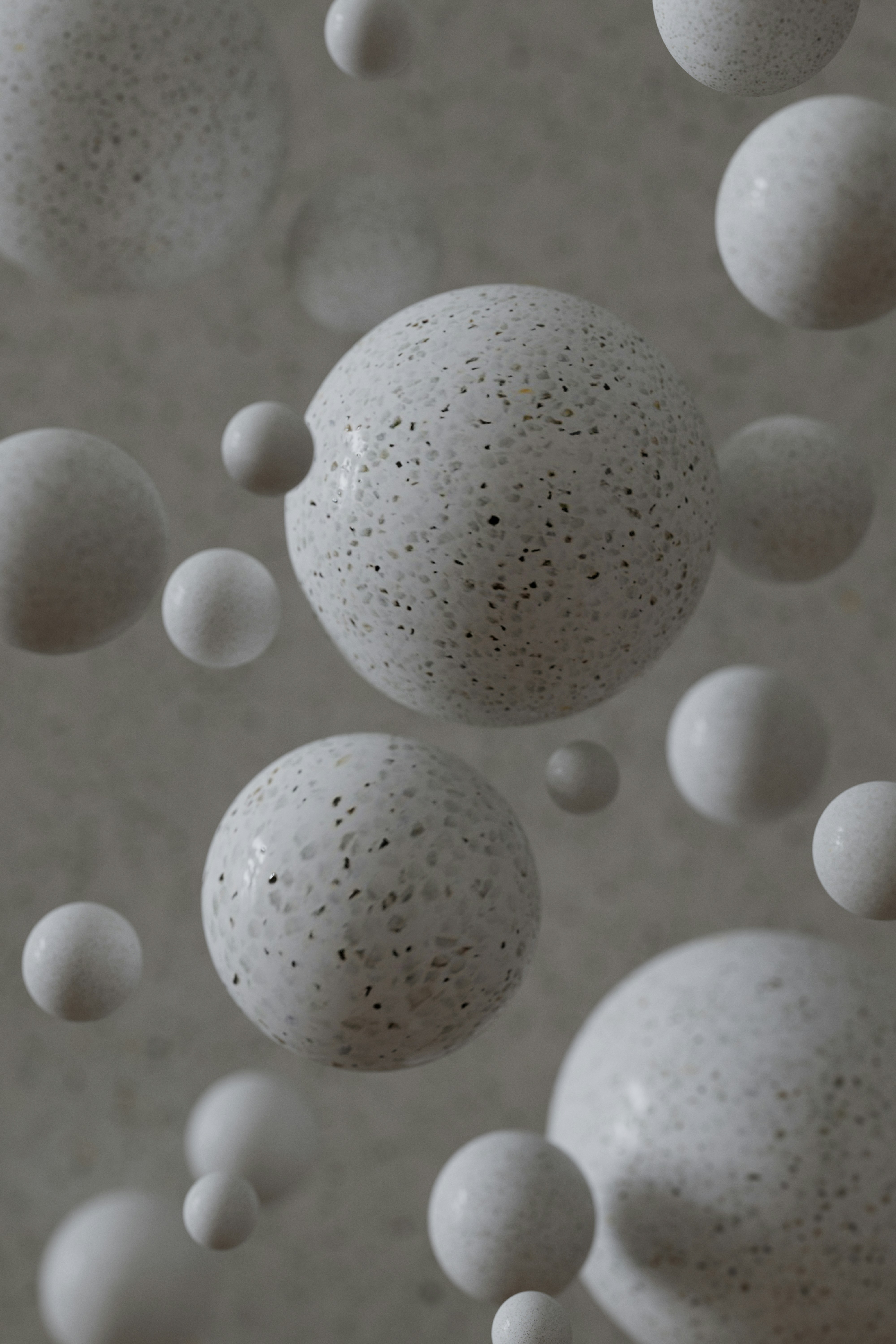 White spheres float against a speckled background. photo – Free ...