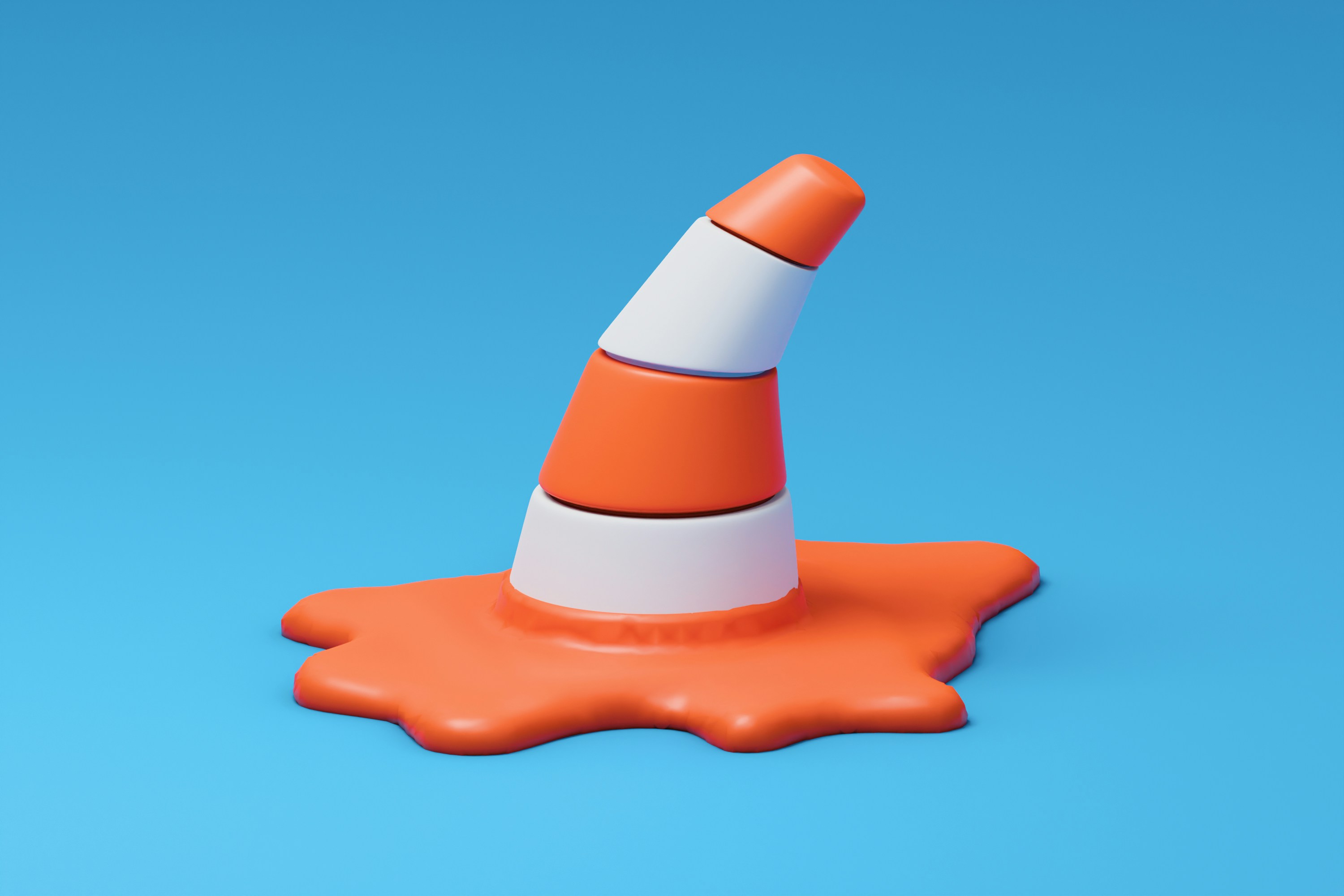 A traffic cone is melting. photo – Free Wallpaper Image on Unsplash